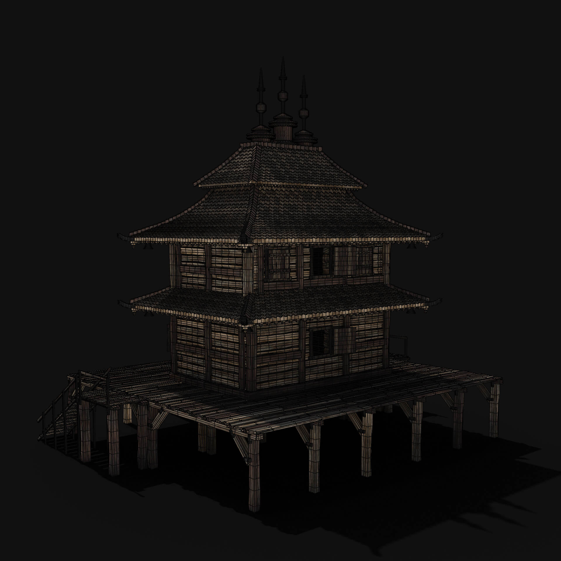 Feudal Japanese House Temple Collection - 3D Model by Enterables