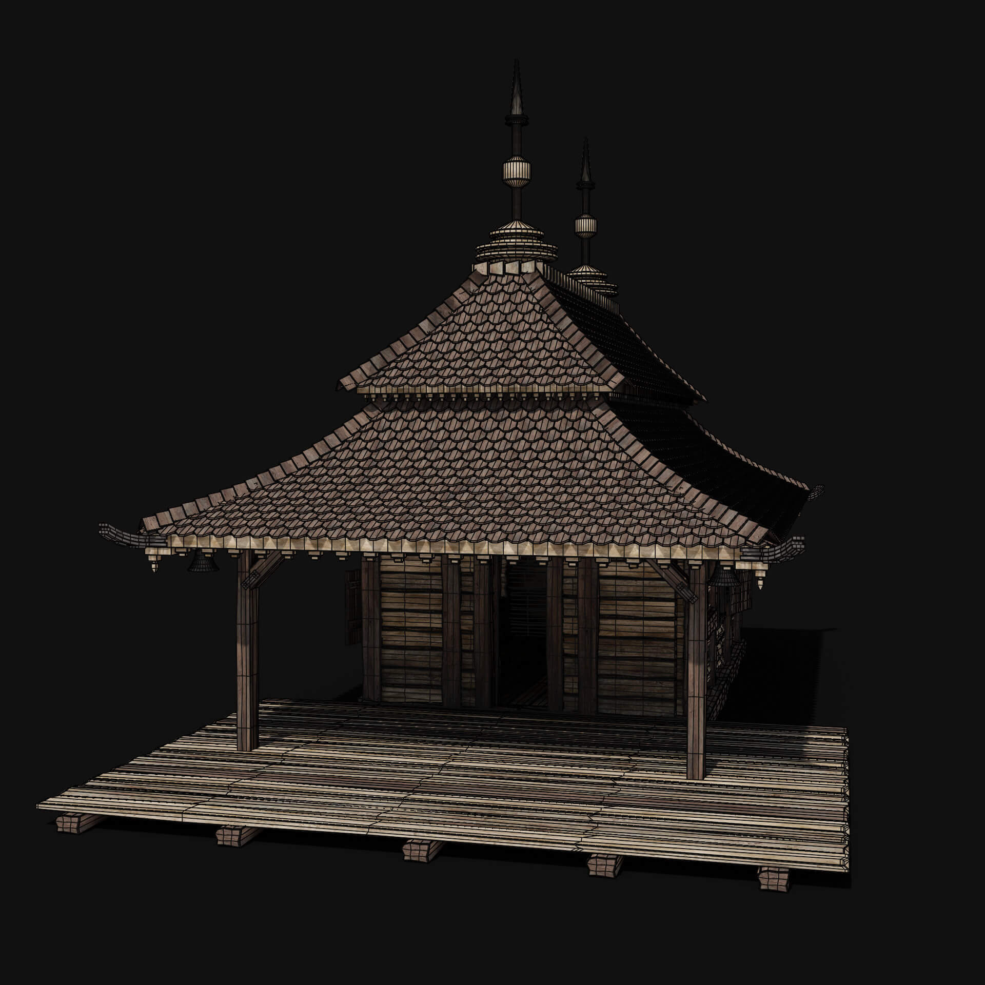 Feudal Japanese House Temple Collection - 3D Model by Enterables