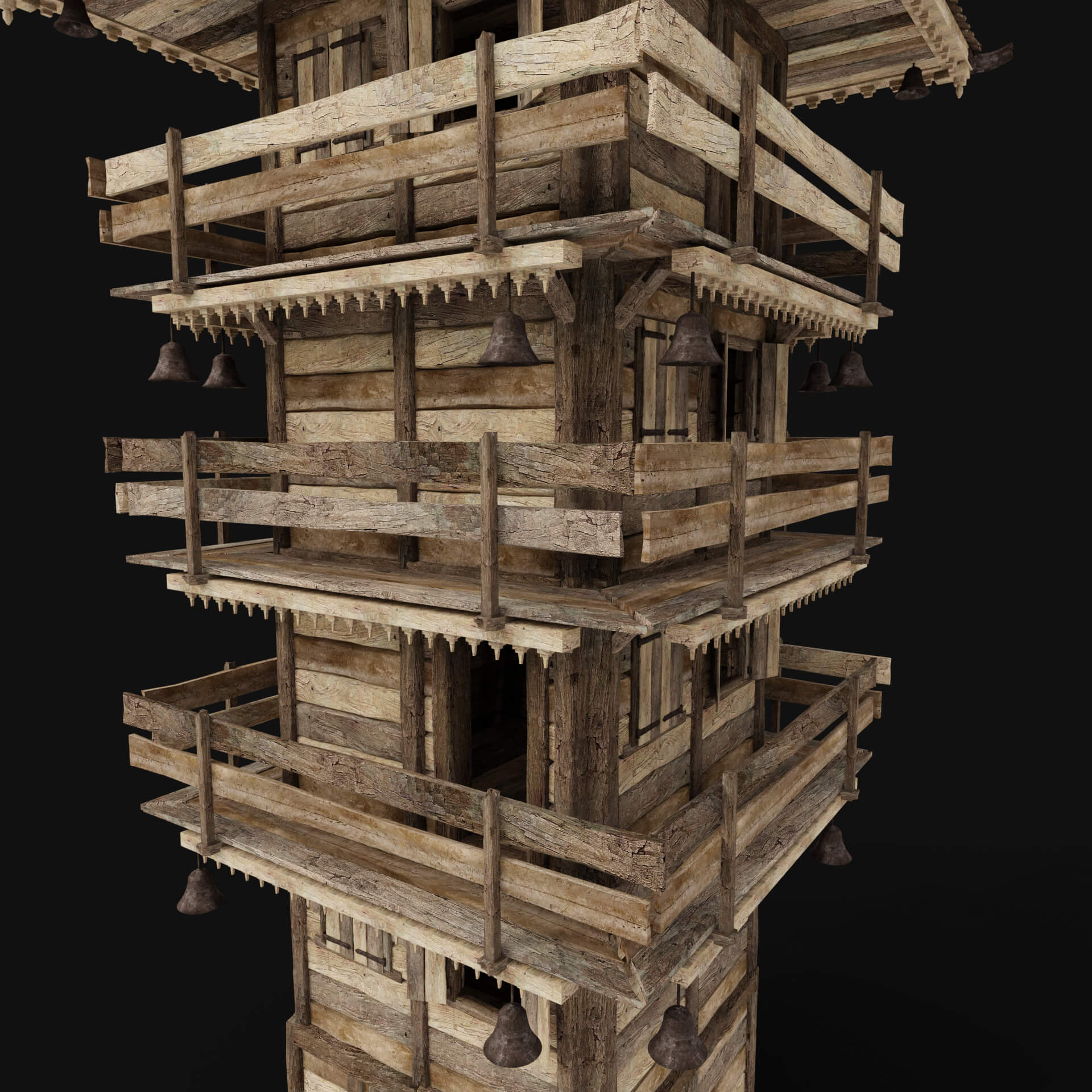 Feudal Japanese Watchtower Temple Collection - 3D Model by Enterables