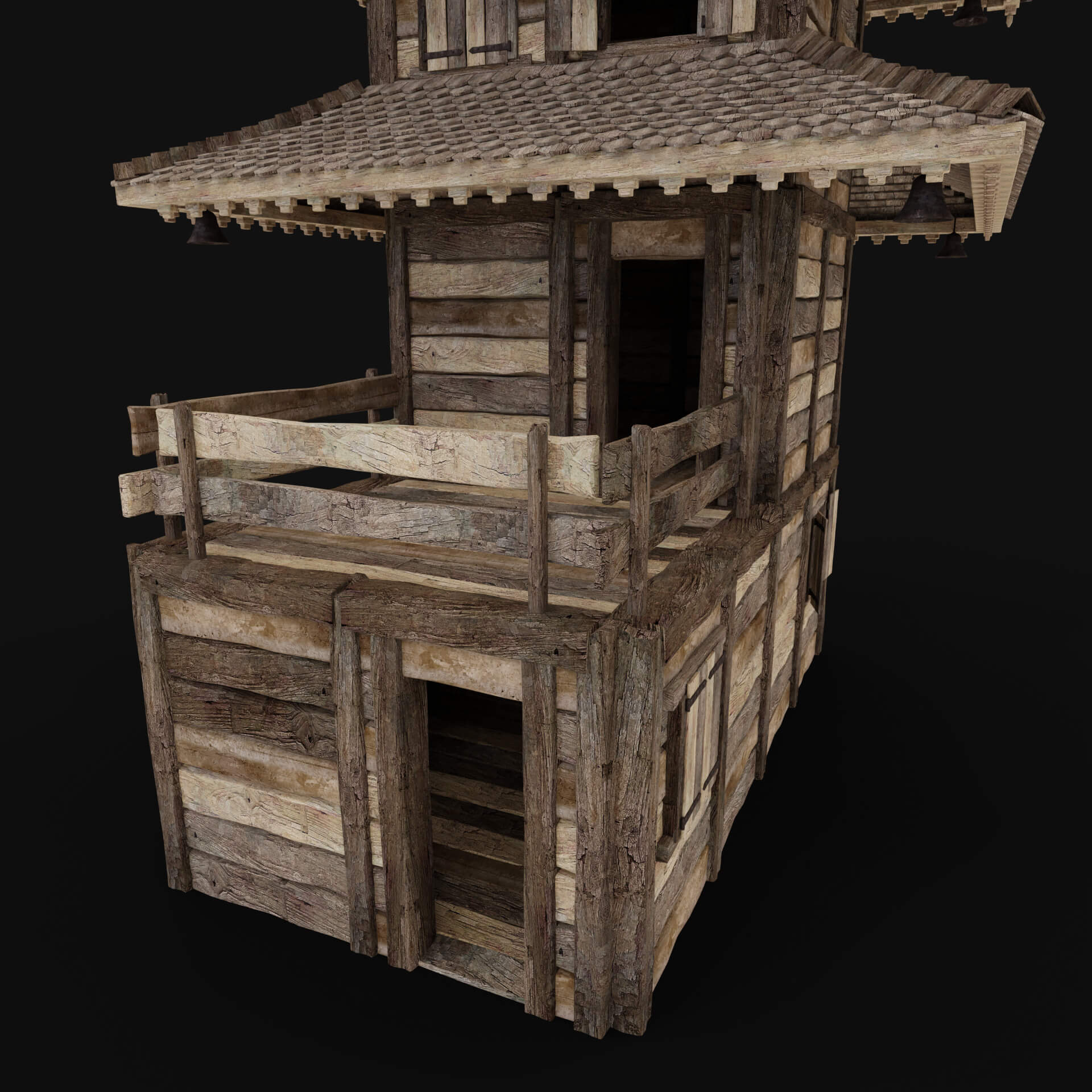 Feudal Japanese Watchtower Temple Collection - 3D Model by Enterables