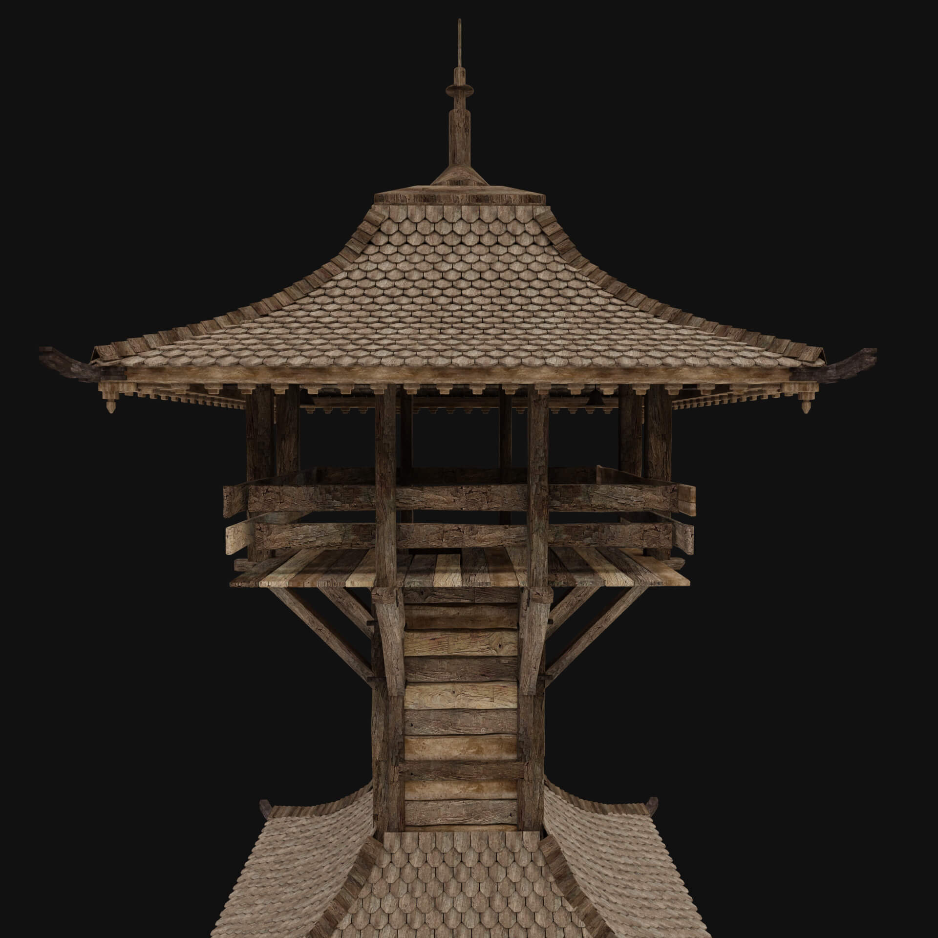 Feudal Japanese Watchtower Temple Collection - 3D Model by Enterables