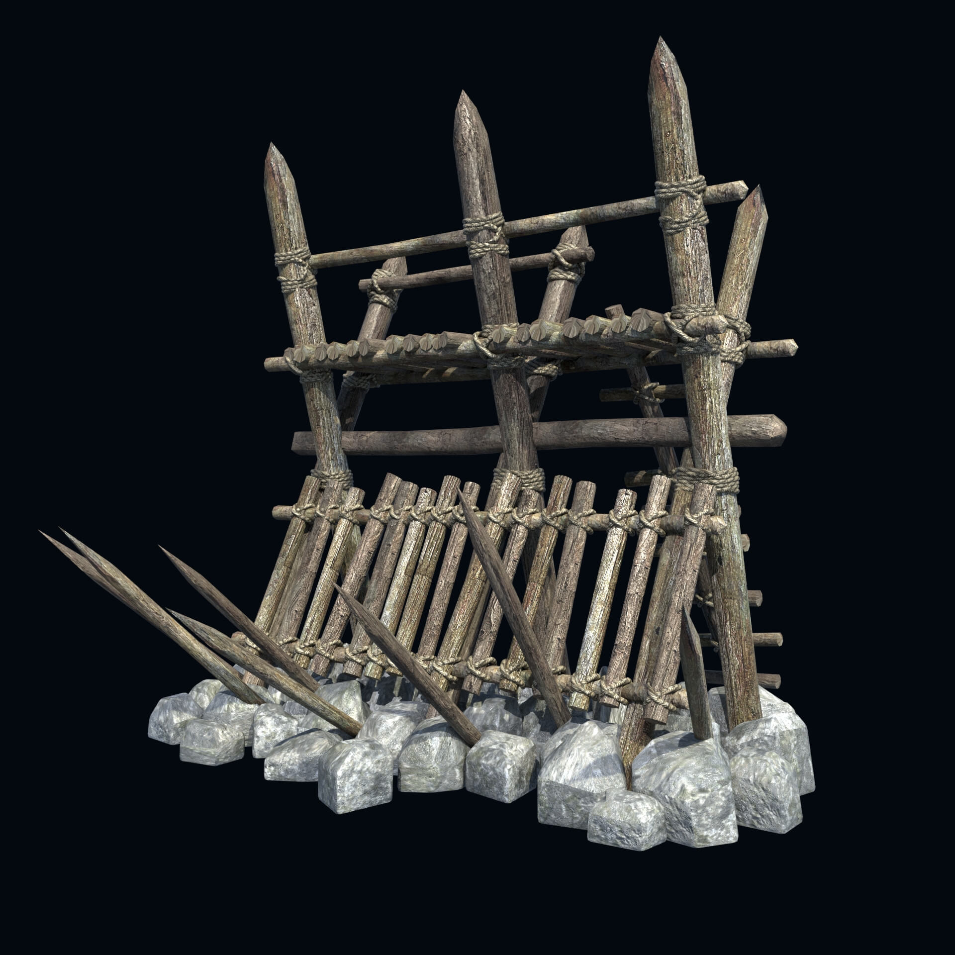 Fort Medieval Palisade Barrier Collection - 3D Model by Enterables