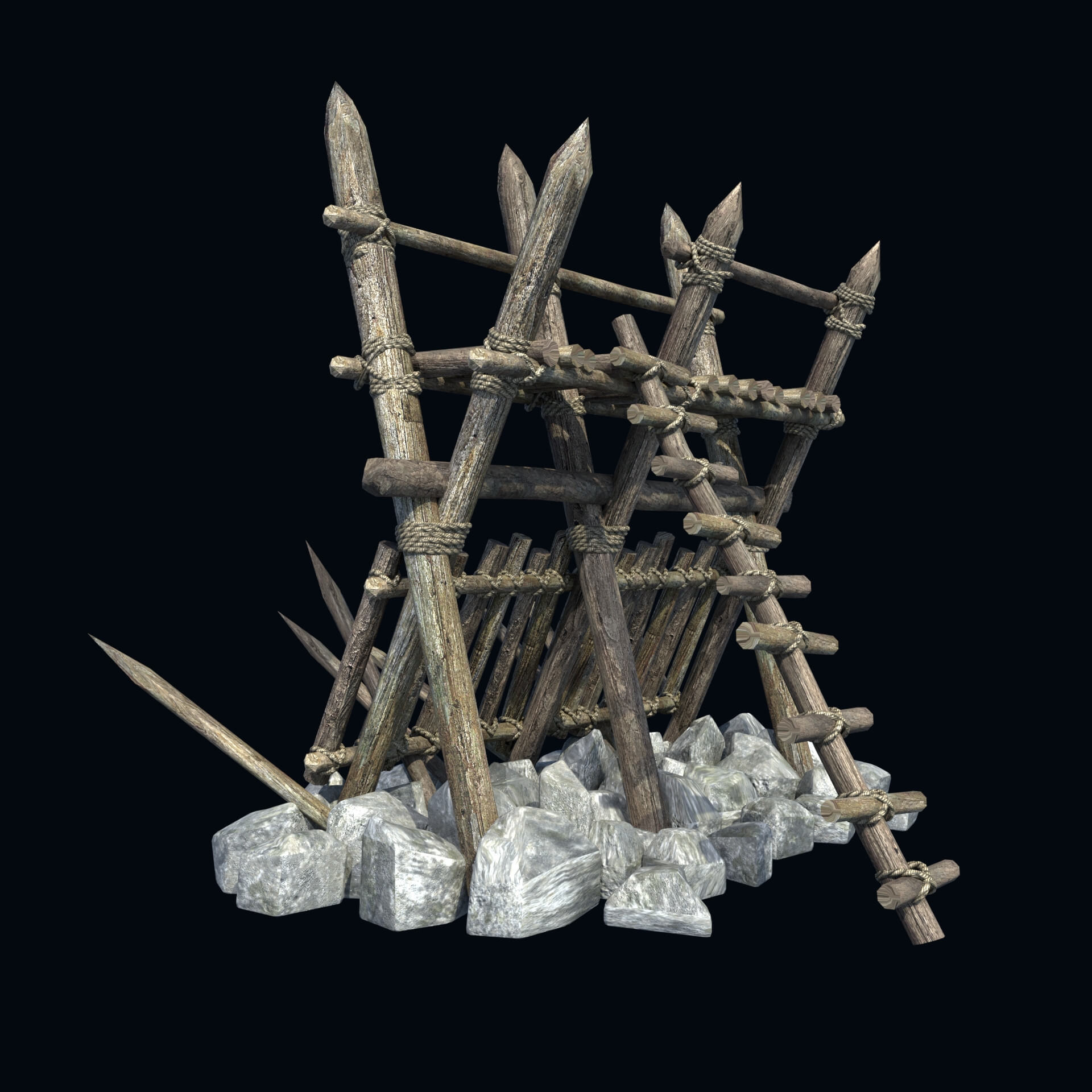 Fort Medieval Palisade Barrier Collection - 3D Model by Enterables