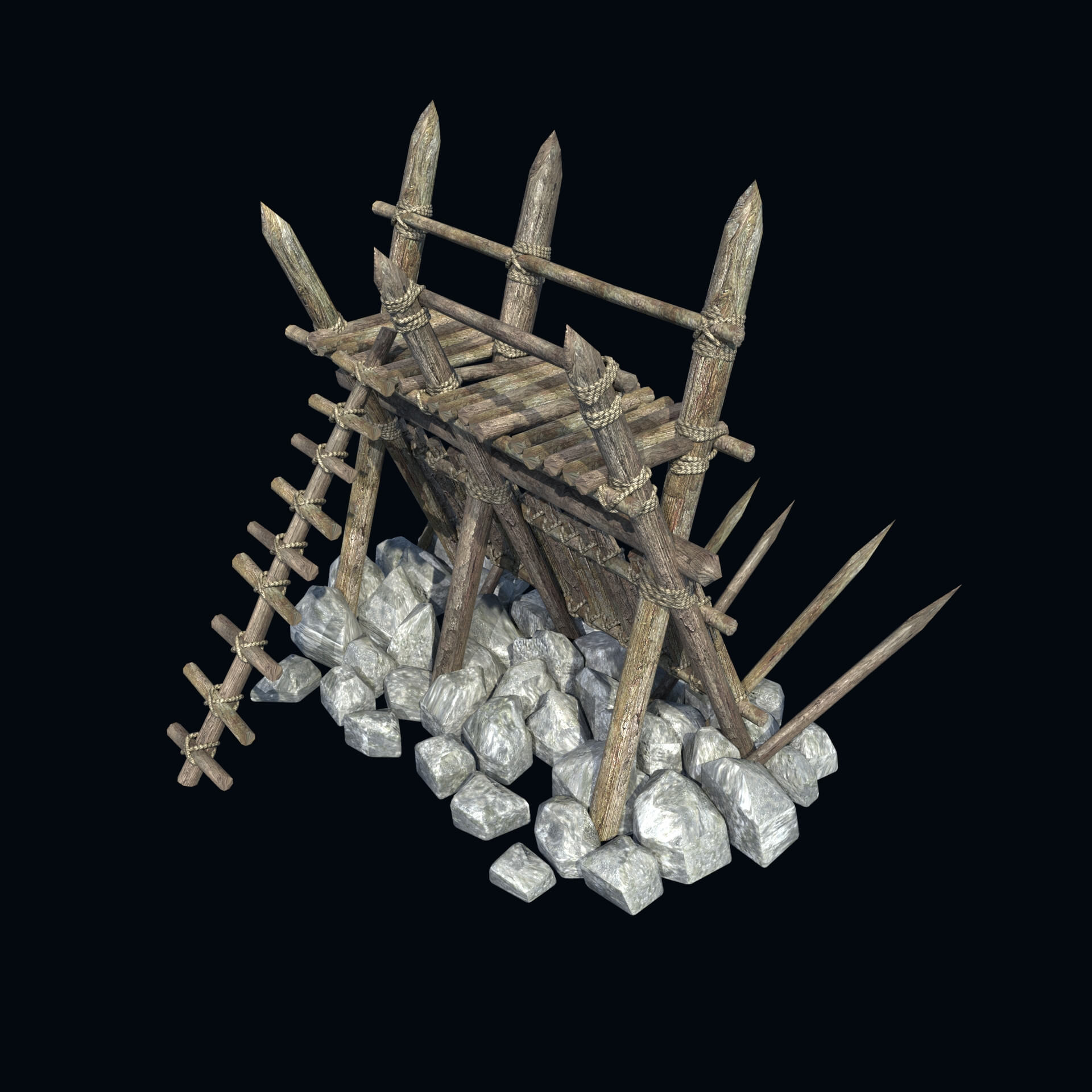 Fort Medieval Palisade Barrier Collection - 3D Model by Enterables
