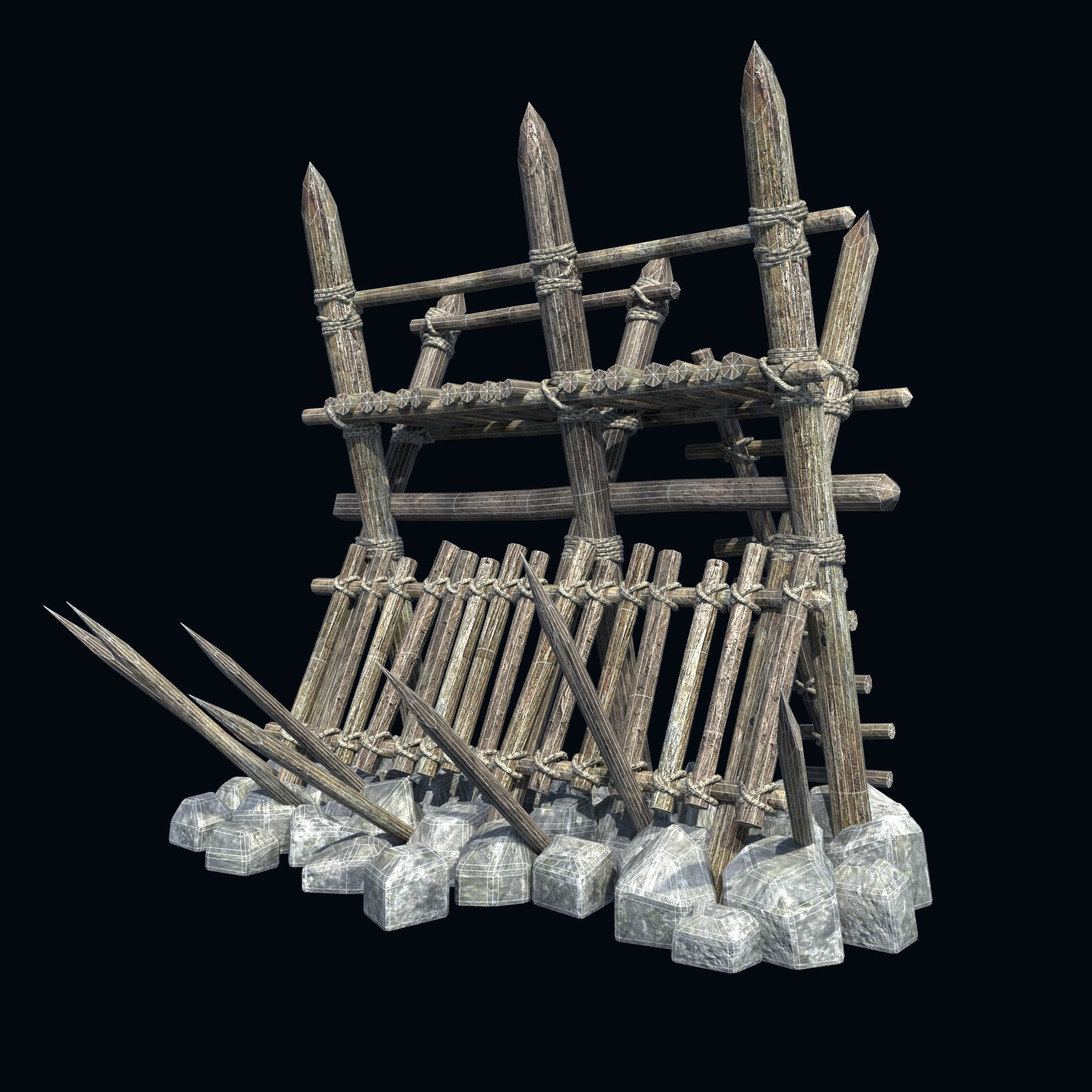 Fort Medieval Palisade Barrier Collection - 3D Model by Enterables