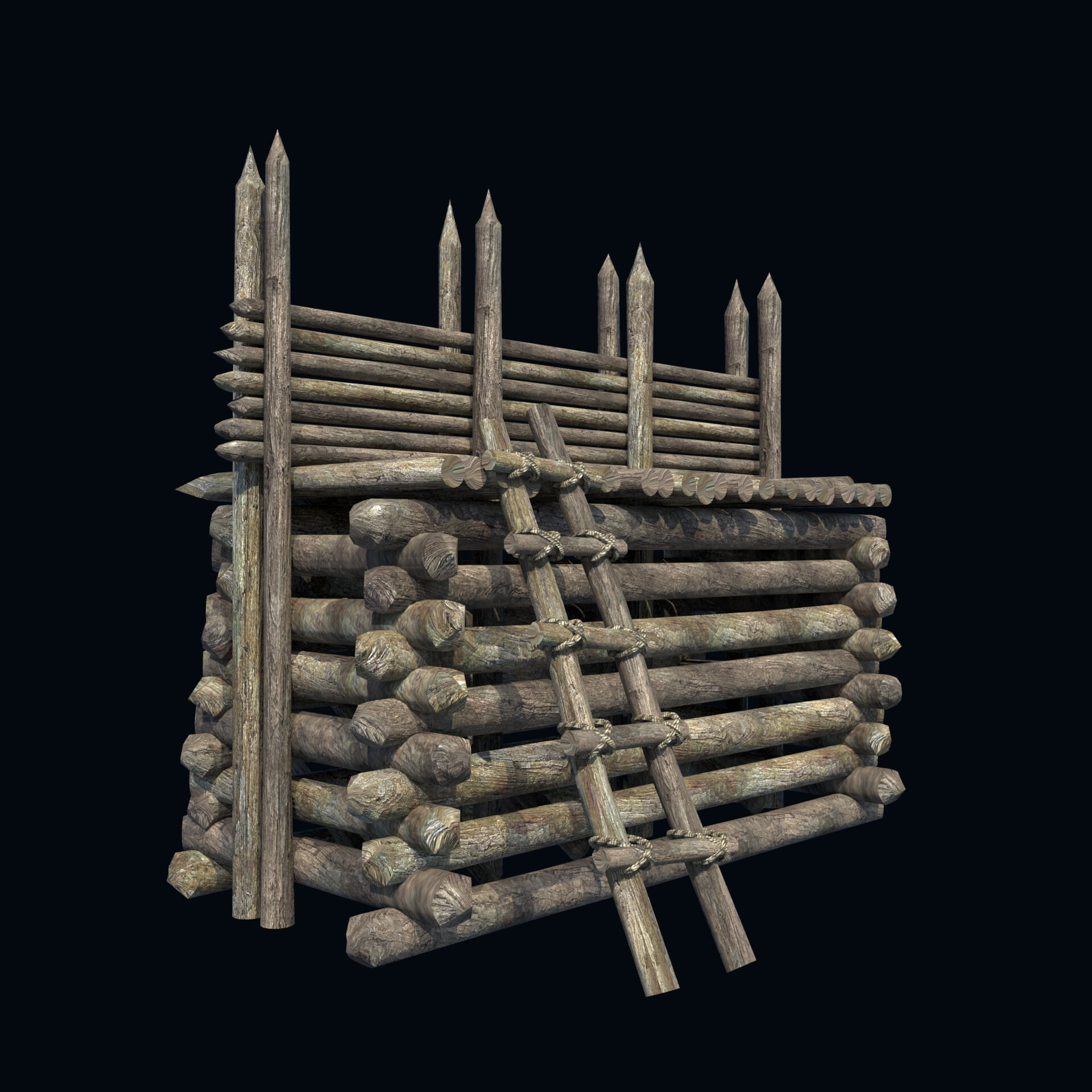 Fort Medieval Palisade Barrier Collection - 3D Model by Enterables