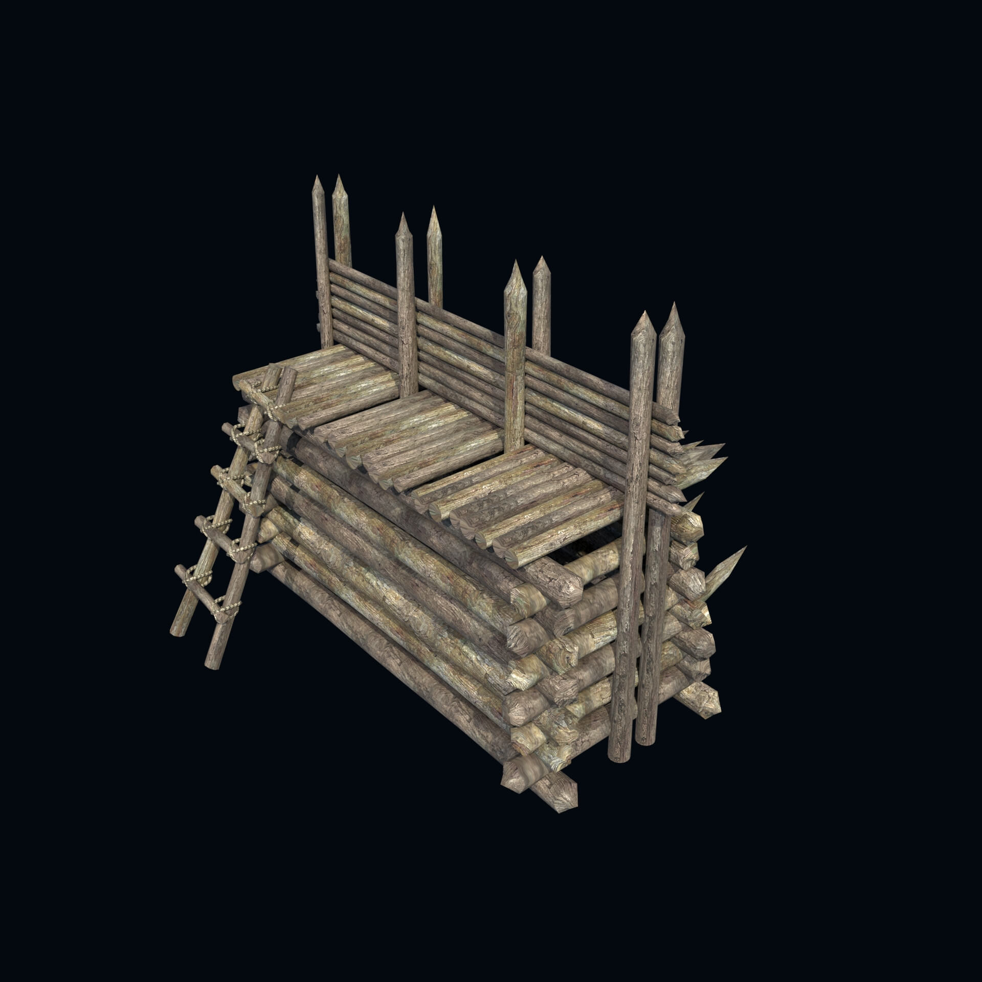 Fort Medieval Palisade Barrier Collection - 3D Model by Enterables