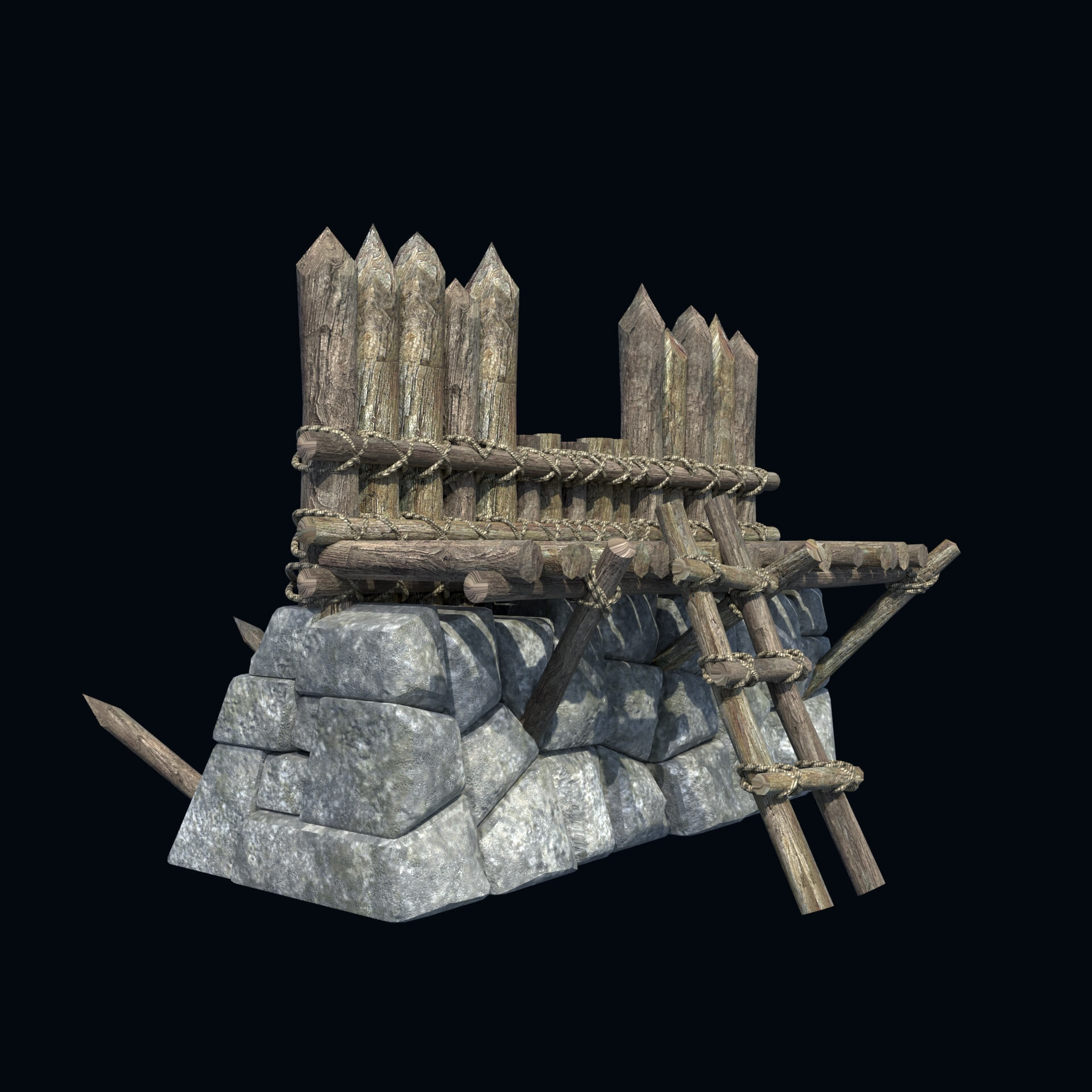 Fort Medieval Palisade Barrier Collection - 3D Model by Enterables
