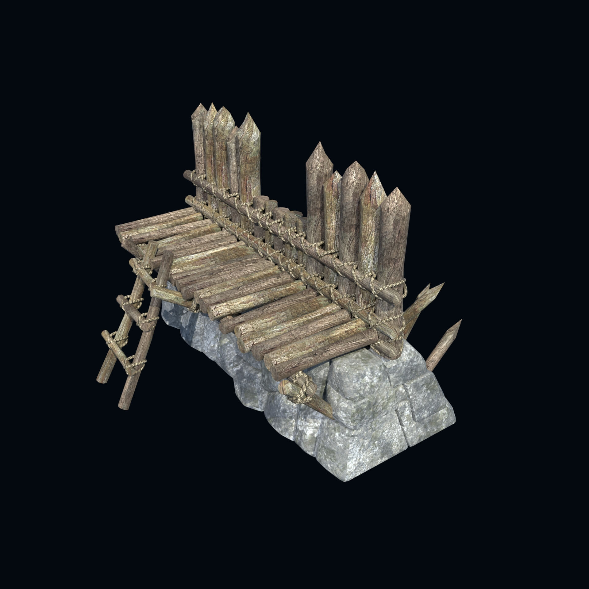 Fort Medieval Palisade Barrier Collection - 3D Model by Enterables