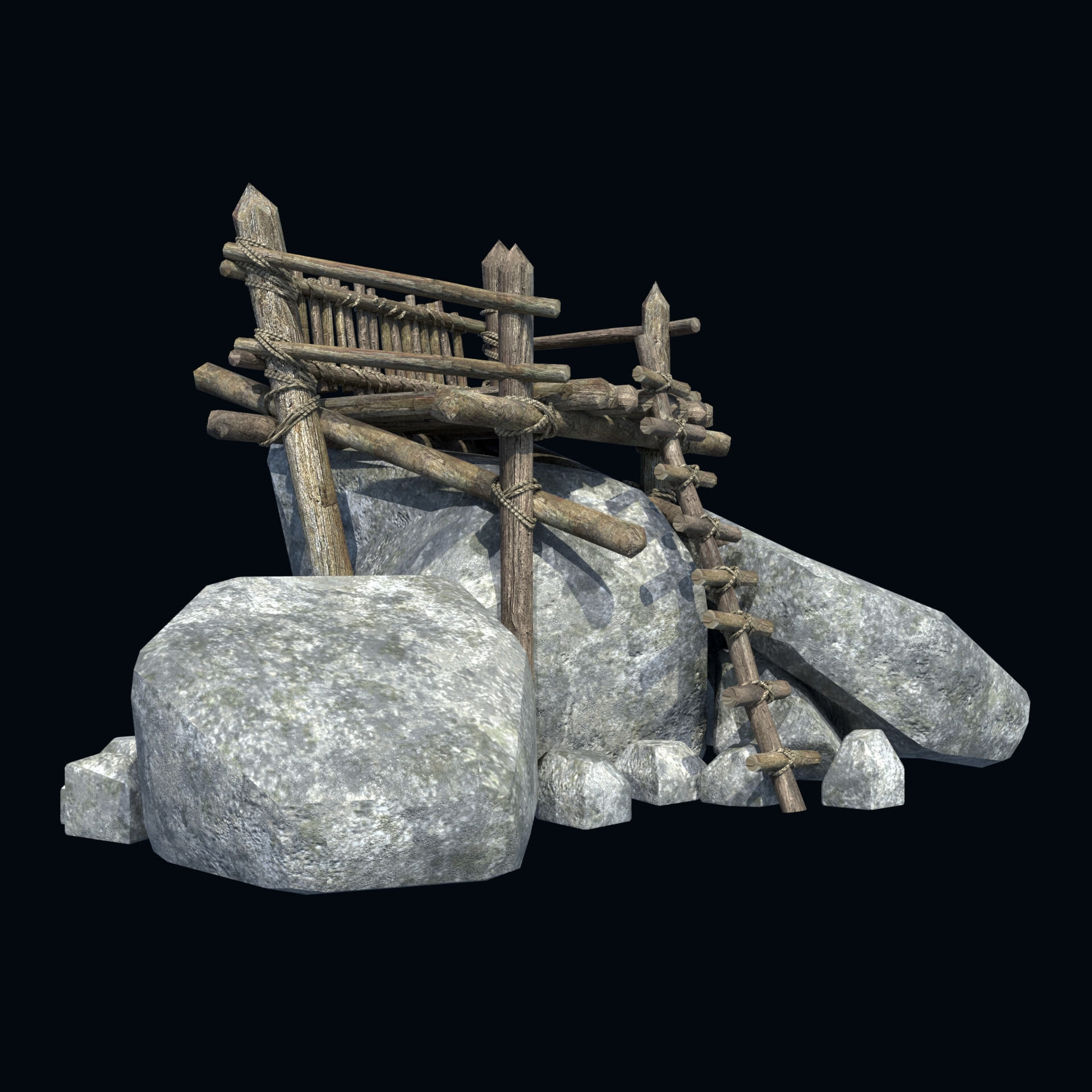 Fort Medieval Palisade Barrier Collection - 3D Model by Enterables