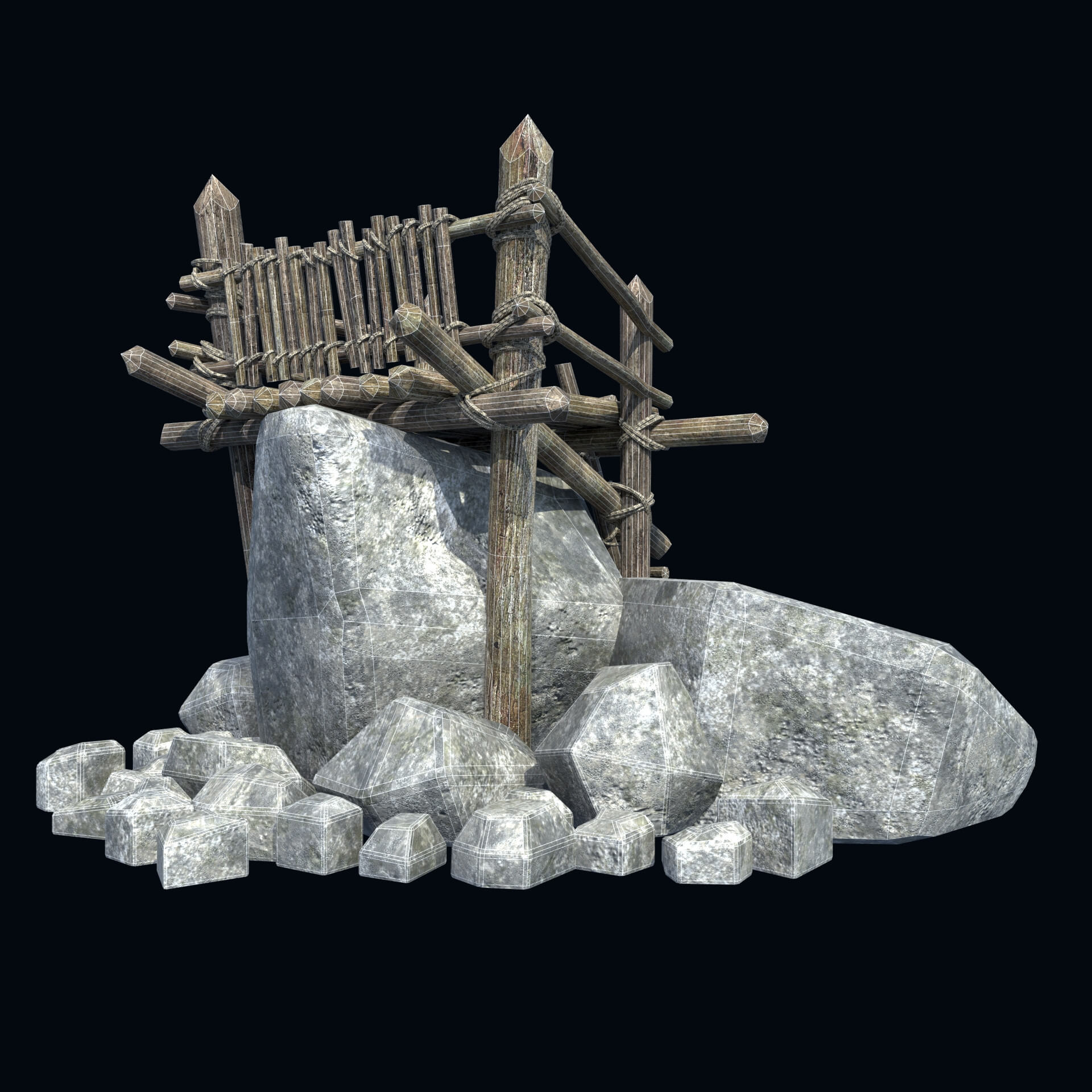 Fort Medieval Palisade Barrier Collection - 3D Model by Enterables