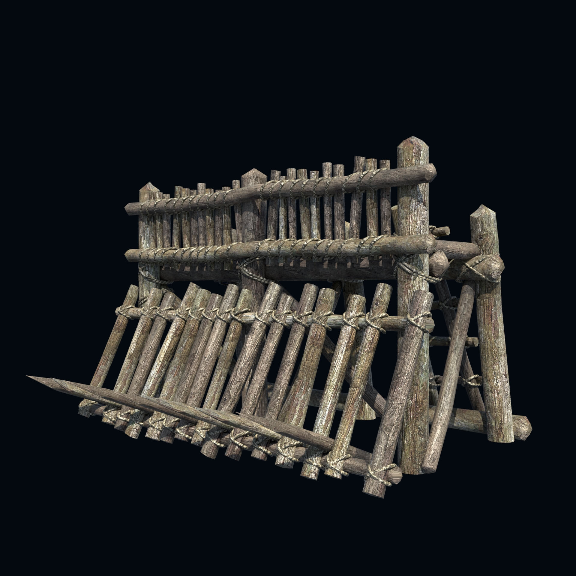 Fort Medieval Palisade Barrier Collection - 3D Model by Enterables