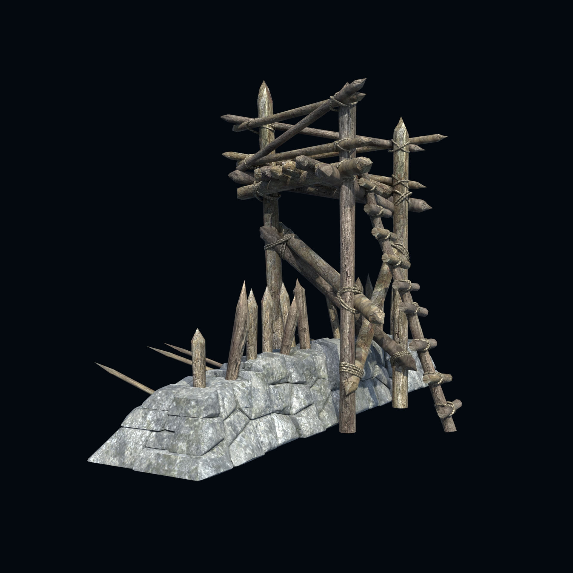 Fort Medieval Palisade Barrier Collection - 3D Model by Enterables