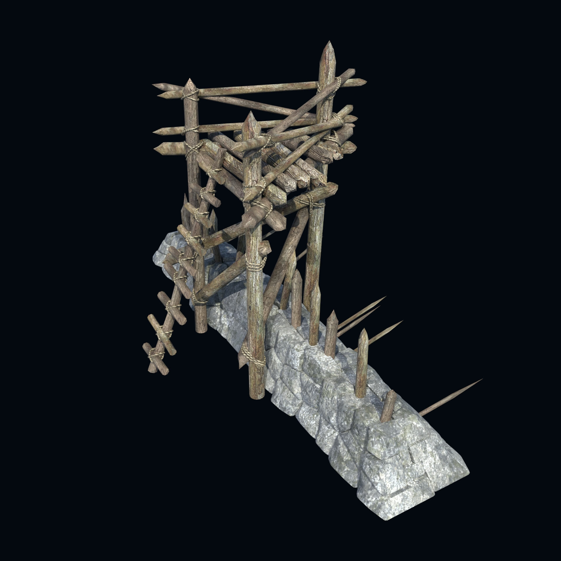Fort Medieval Palisade Barrier Collection - 3D Model by Enterables