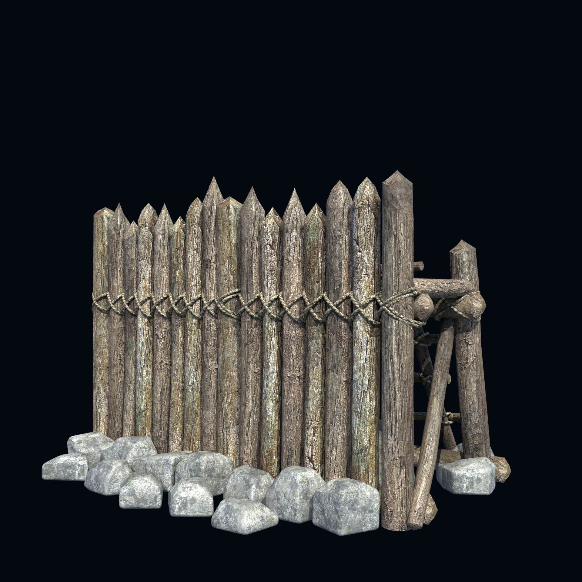 Fort Medieval Palisade Barrier Collection - 3D Model by Enterables