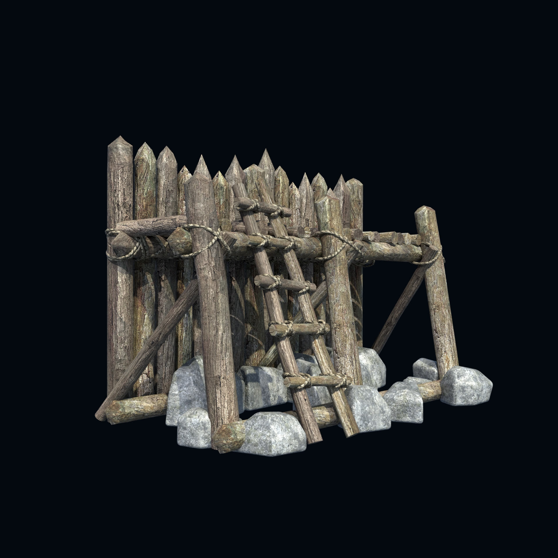 Fort Medieval Palisade Barrier Collection - 3D Model by Enterables