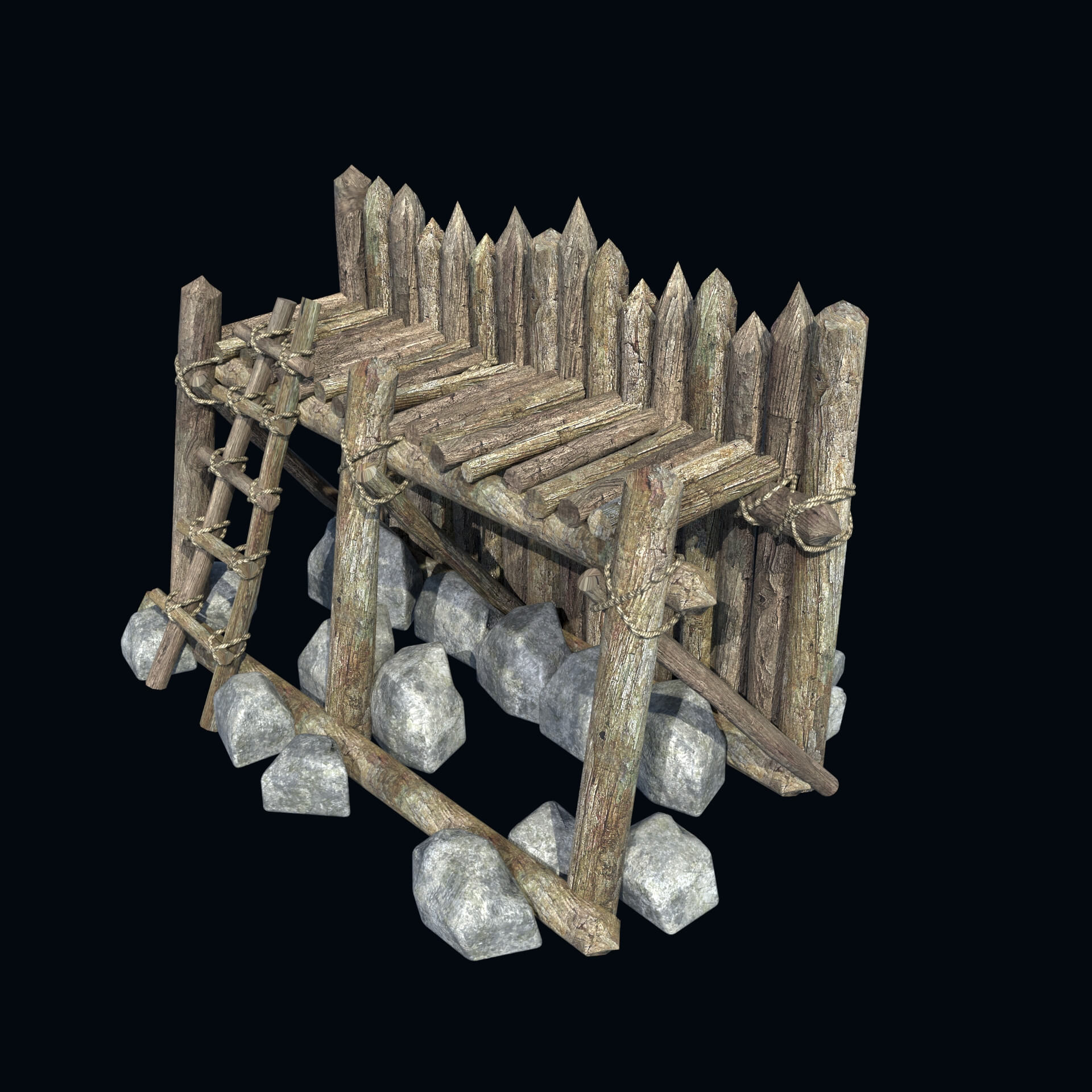 Fort Medieval Palisade Barrier Collection - 3D Model by Enterables