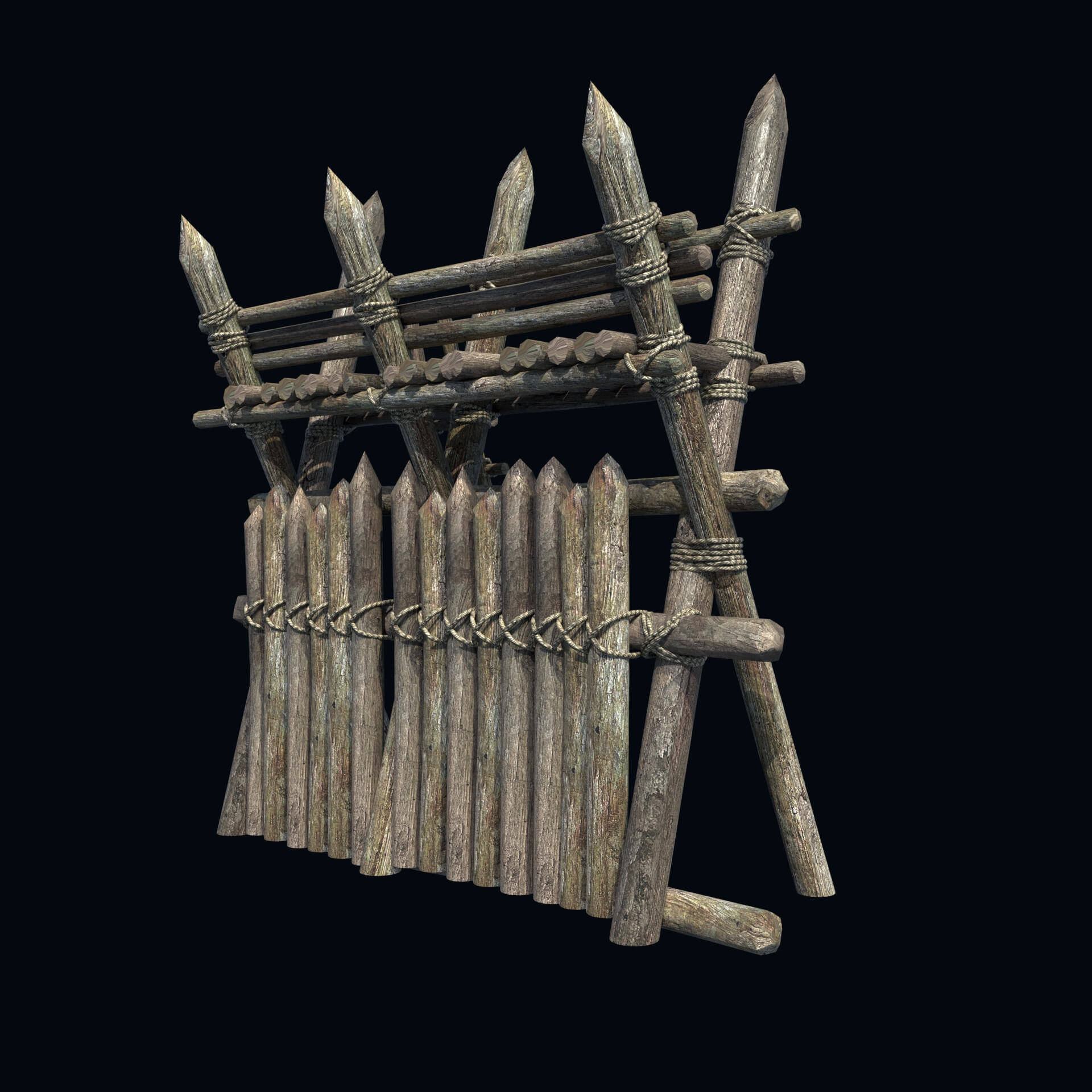 Fort Medieval Palisade Barrier Collection - 3D Model by Enterables