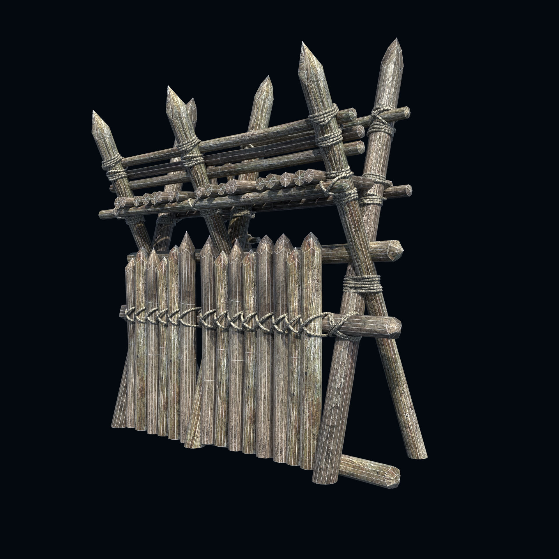 Fort Medieval Palisade Barrier Collection - 3D Model by Enterables