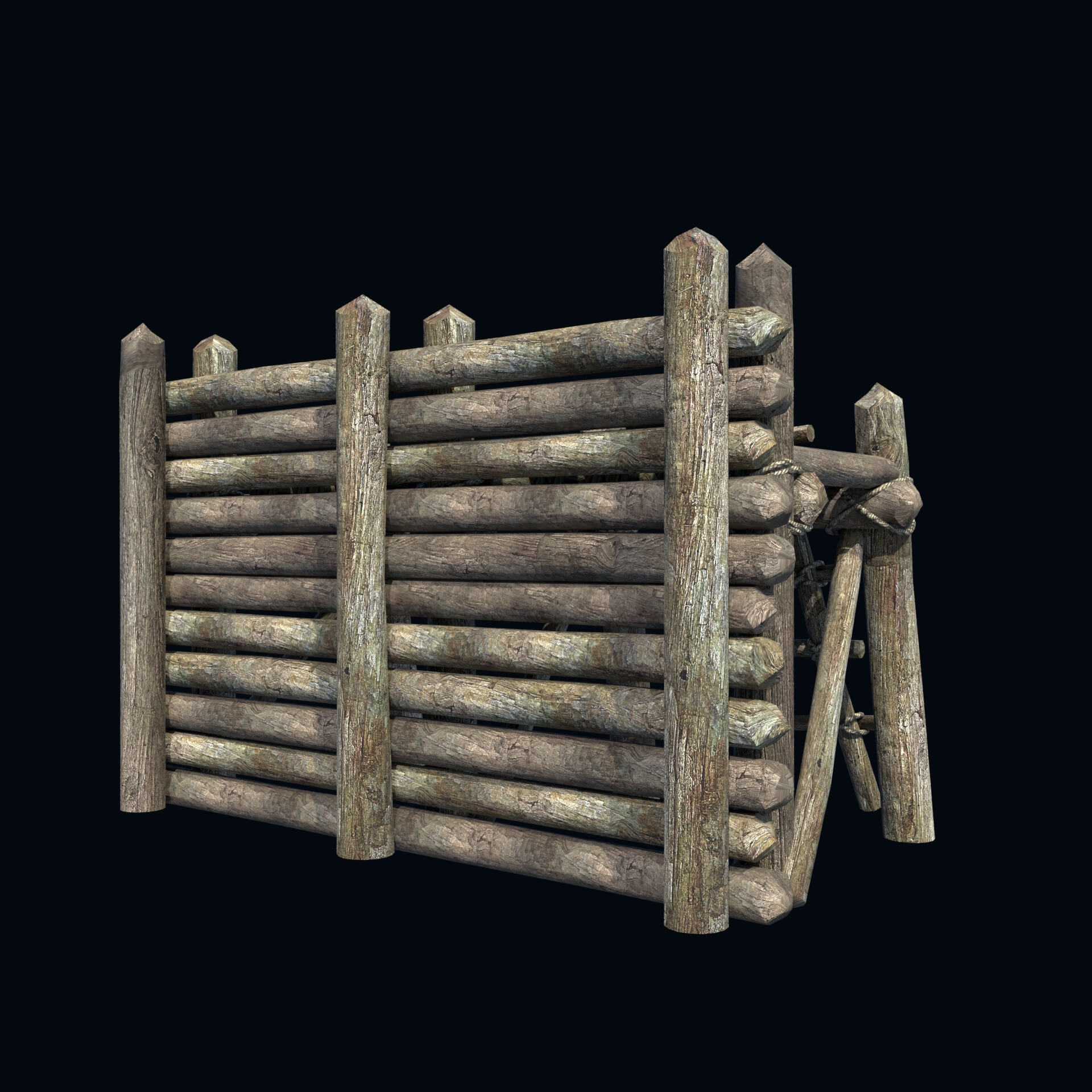 Fort Medieval Palisade Barrier Collection - 3D Model by Enterables