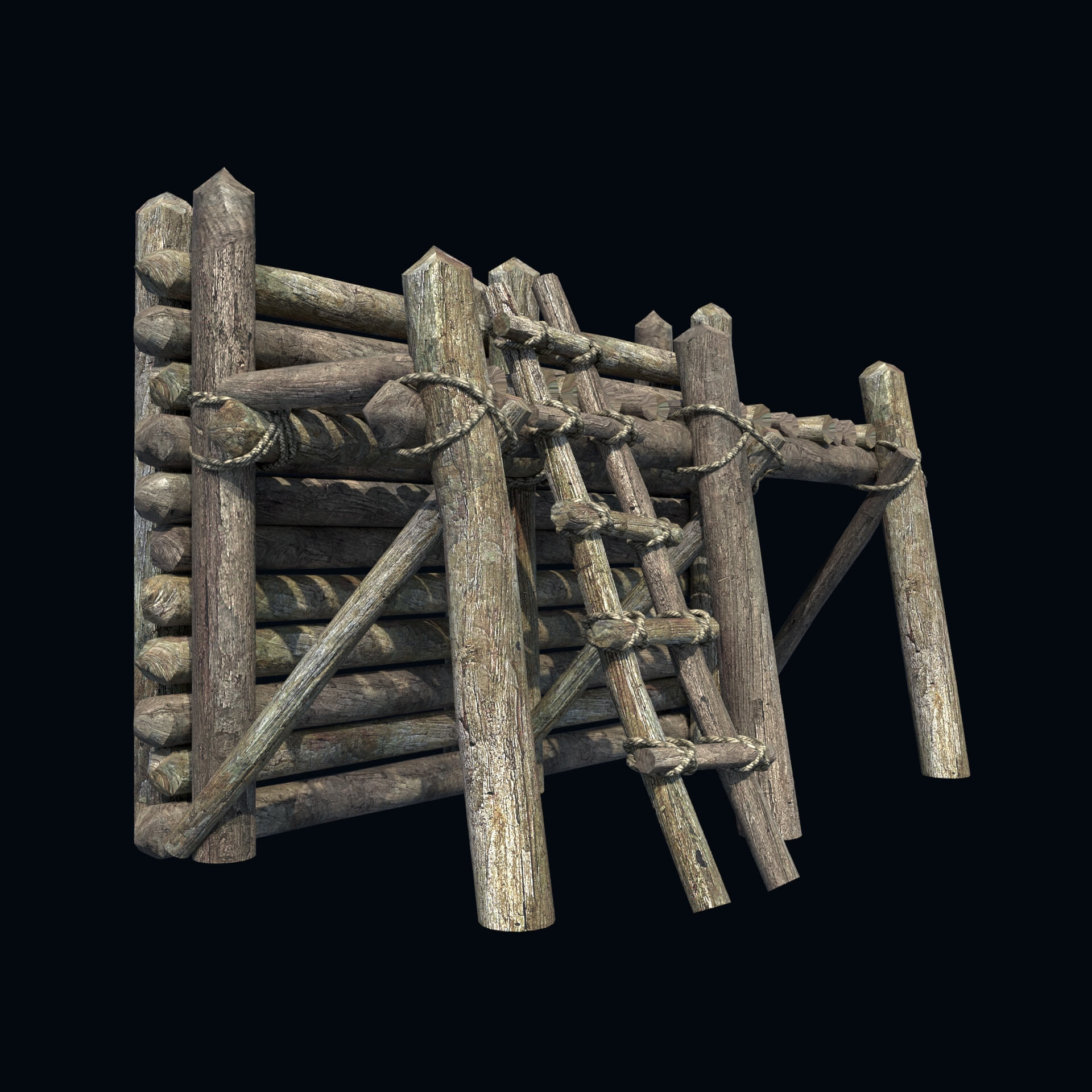 Fort Medieval Palisade Barrier Collection - 3D Model by Enterables