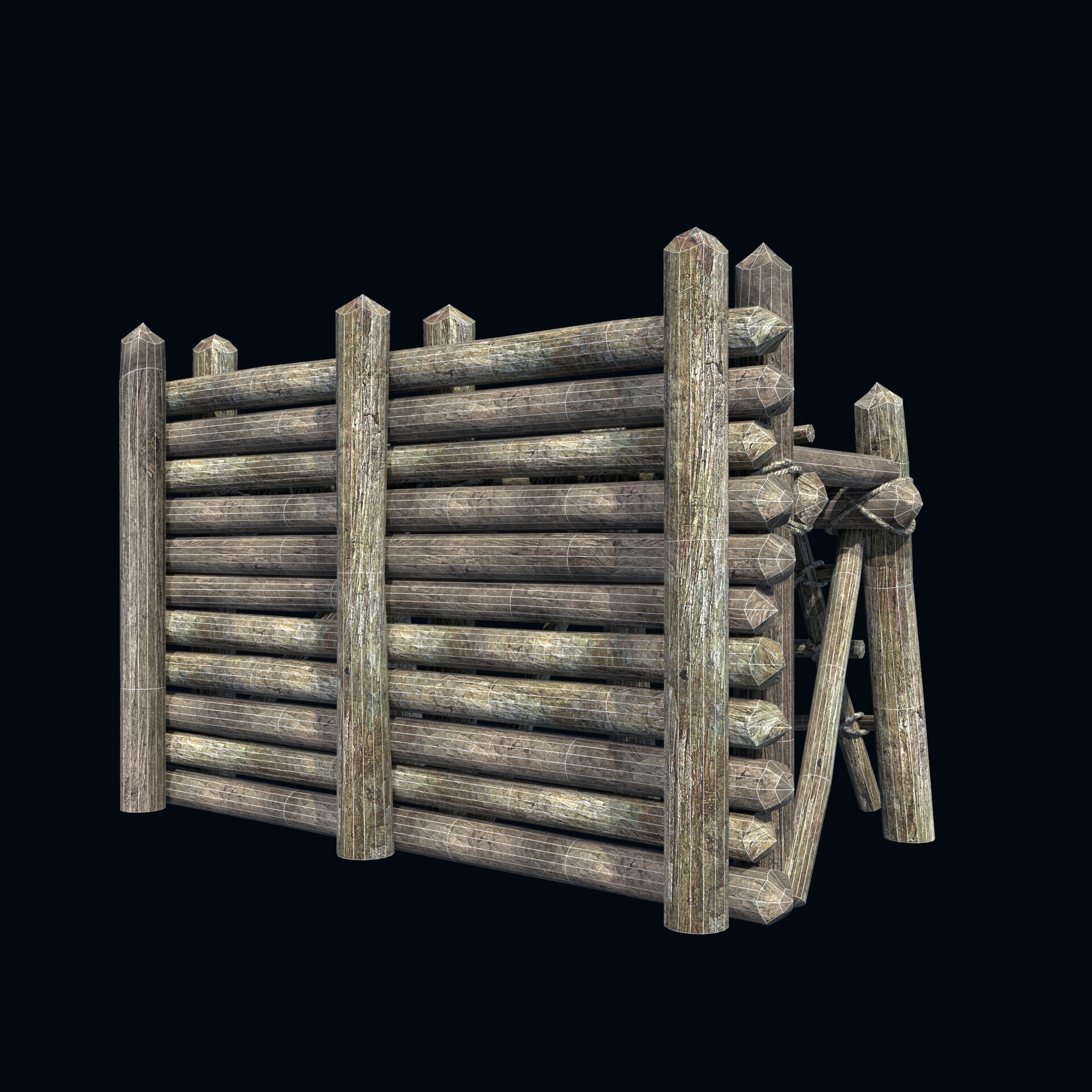 Fort Medieval Palisade Barrier Collection - 3D Model by Enterables
