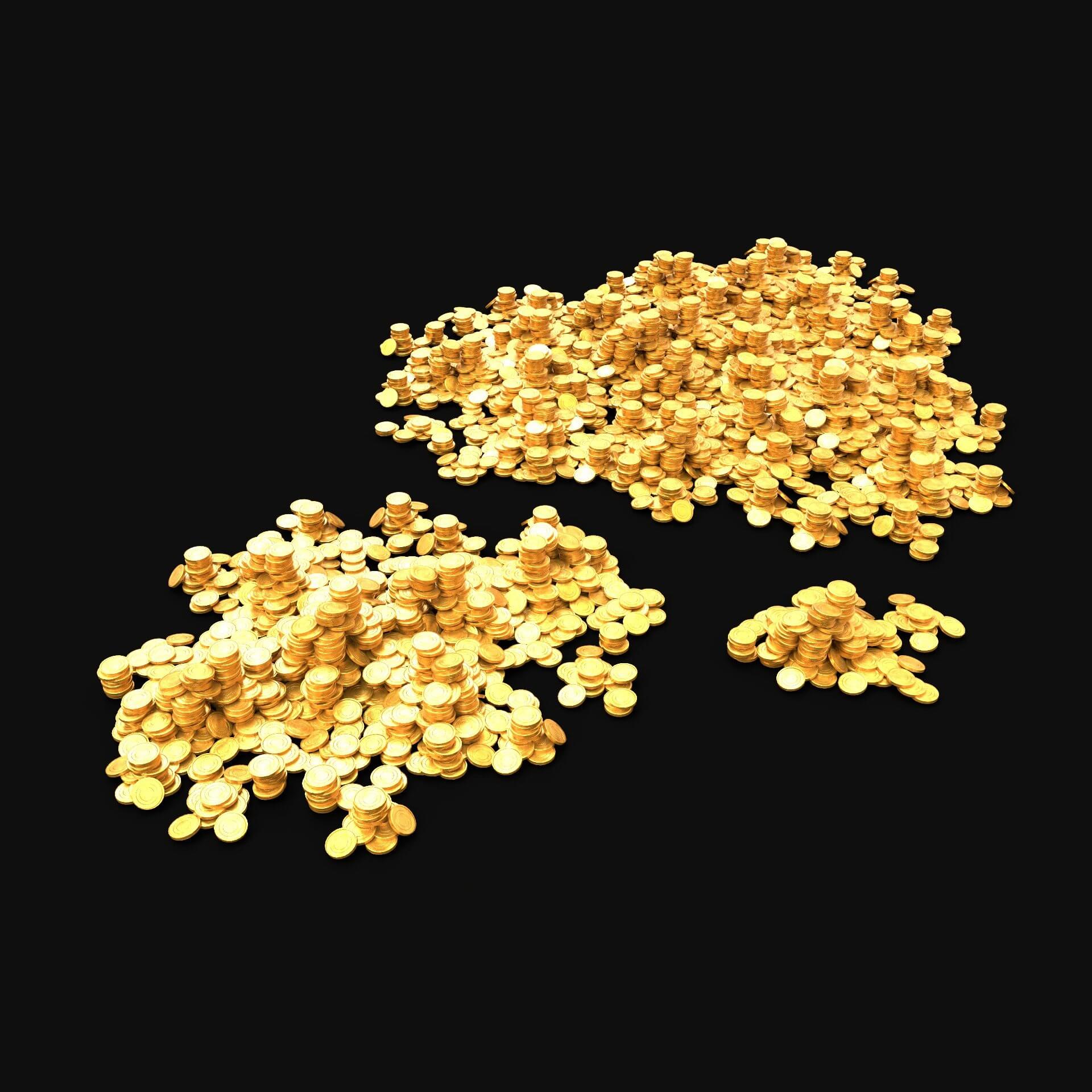 Gold Coins Treasure Pile - 3D Model by Enterables