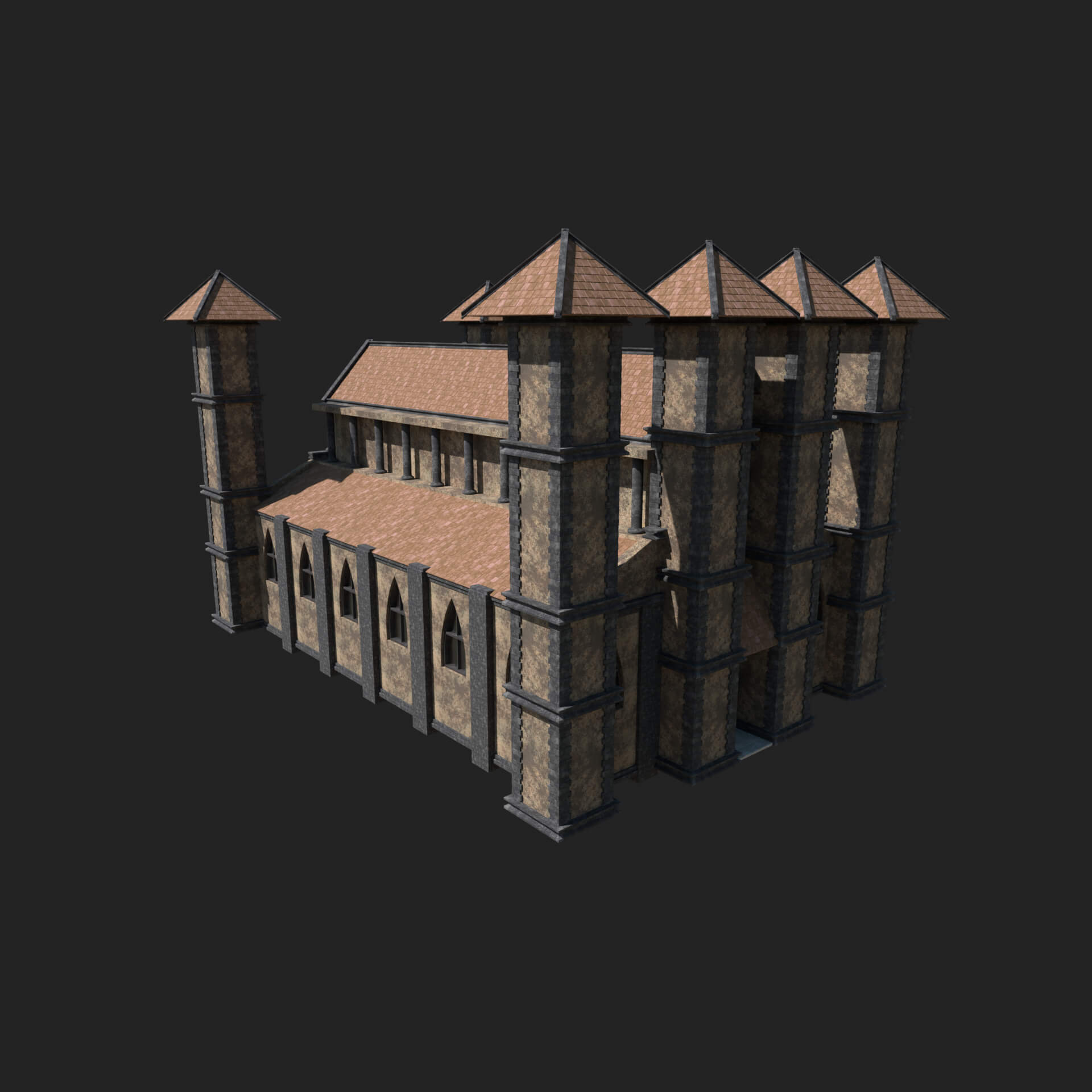 Gothic Medieval Cathedral Collection - 3D Model by Enterables