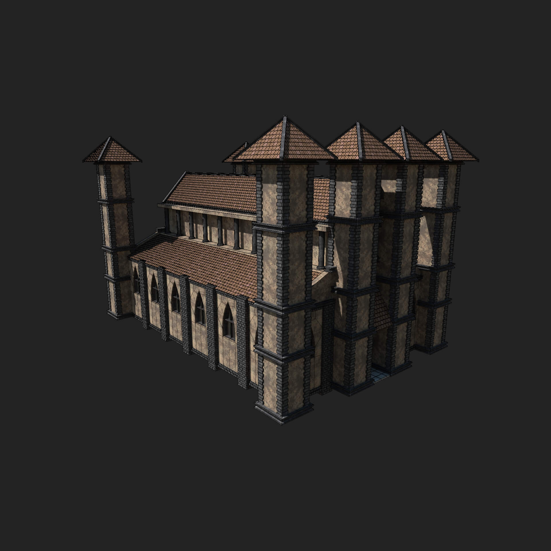 Gothic Medieval Cathedral Collection - 3D Model by Enterables