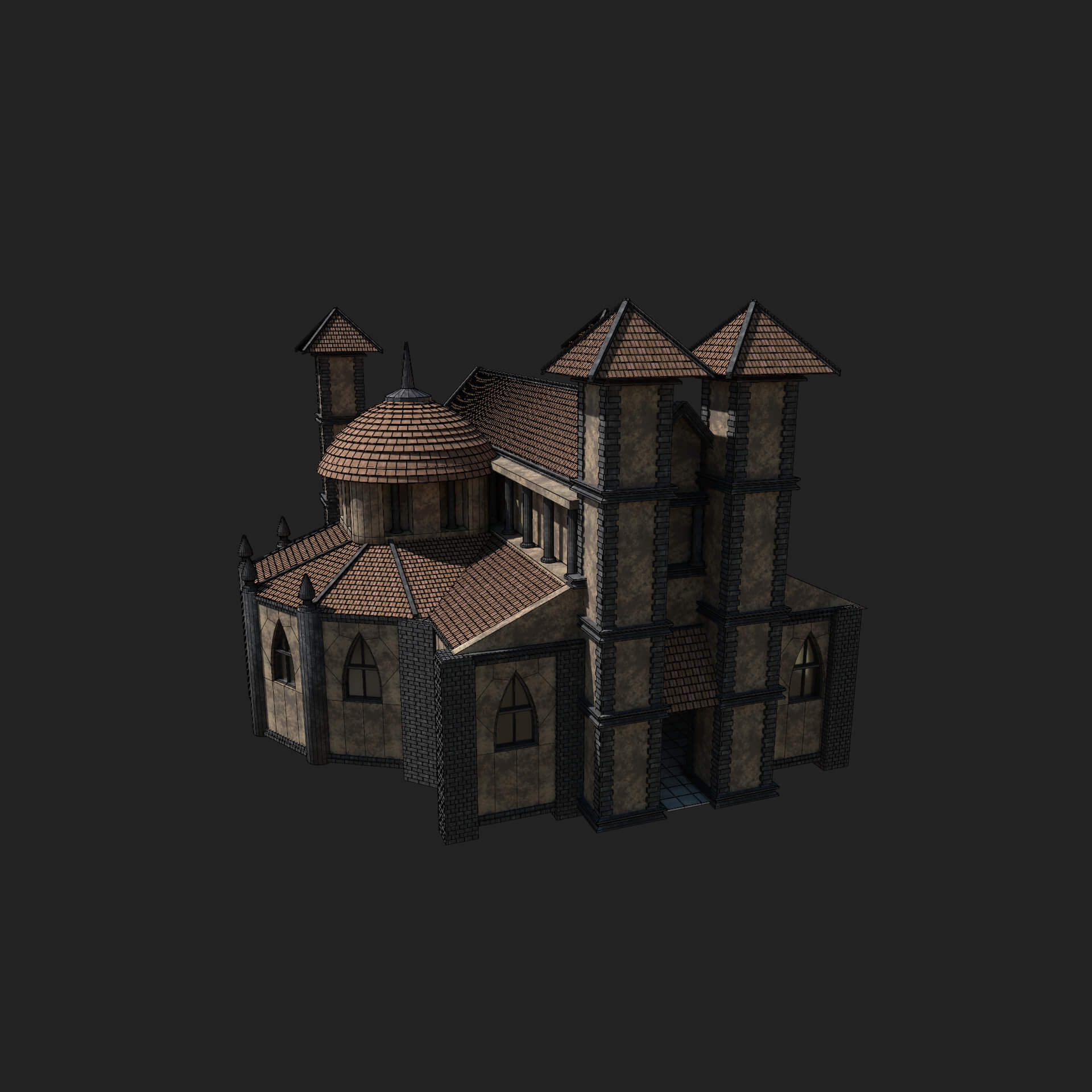 Gothic Medieval Cathedral Collection - 3D Model by Enterables