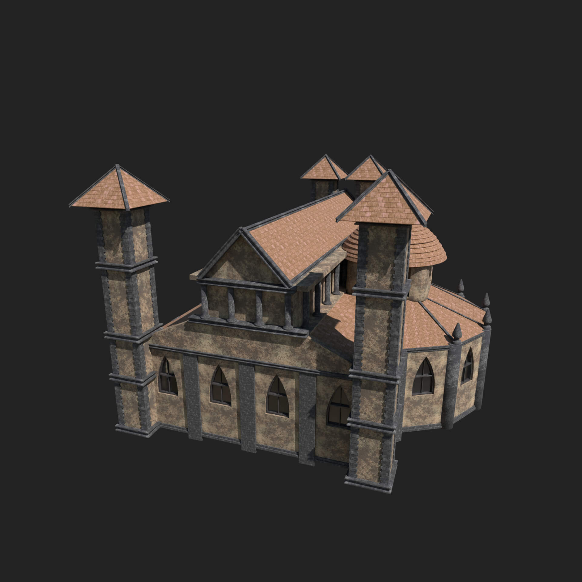 Gothic Medieval Cathedral Collection - 3D Model by Enterables