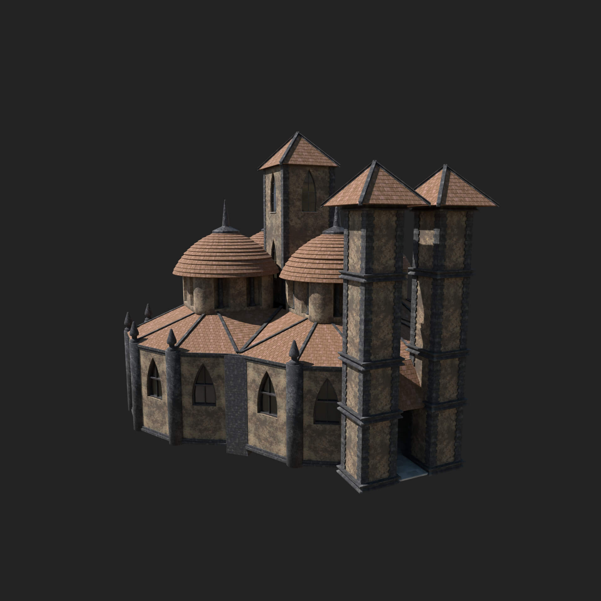 Gothic Medieval Cathedral Collection - 3D Model by Enterables