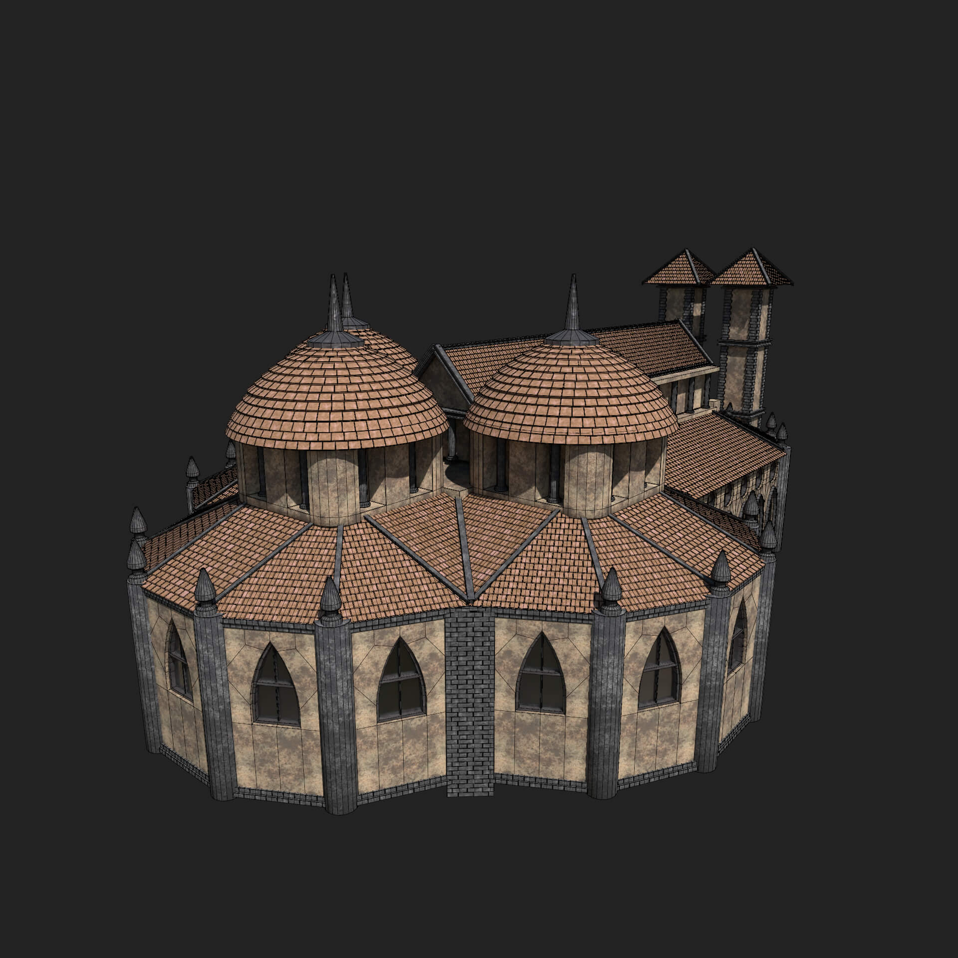 Gothic Medieval Cathedral Collection - 3D Model by Enterables