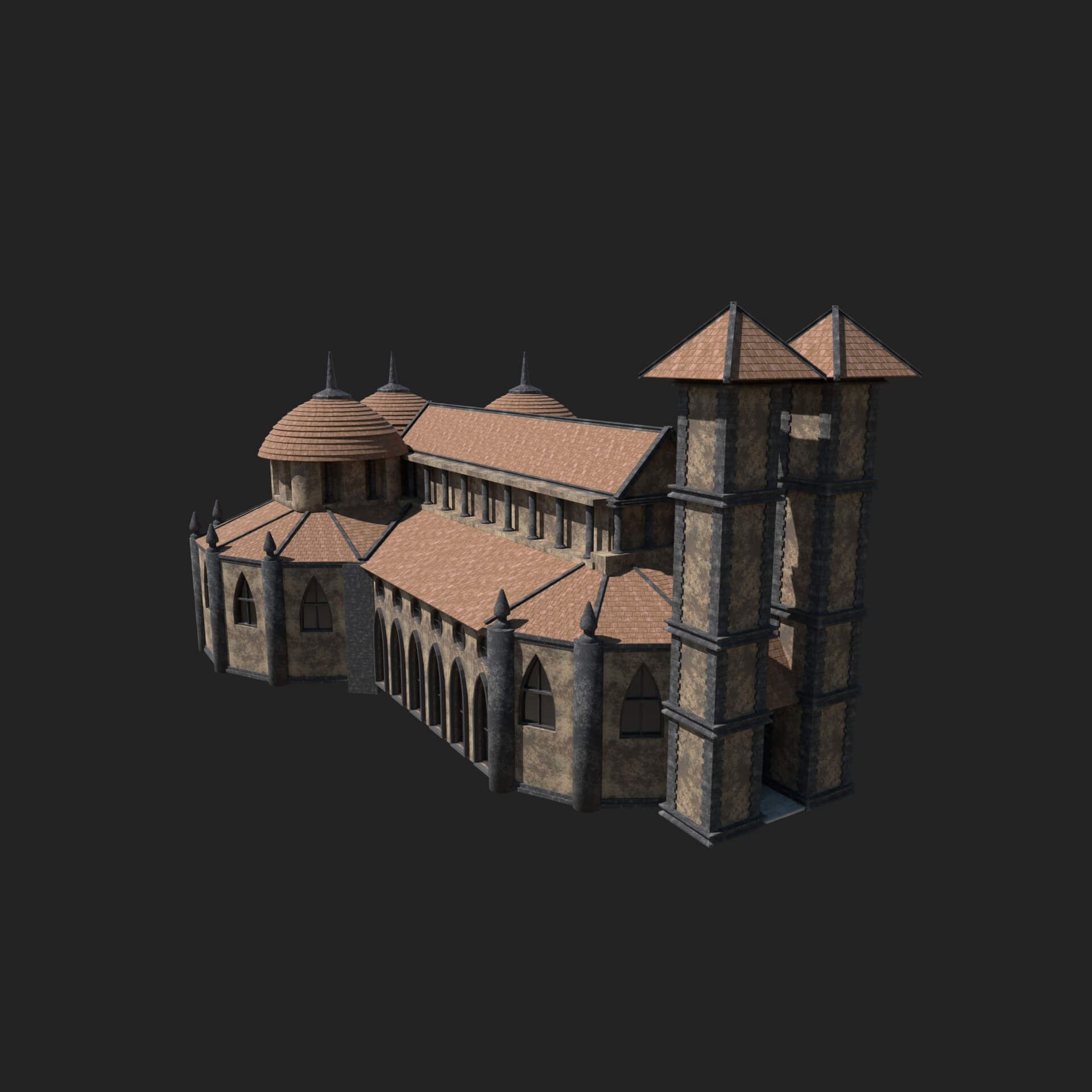 Gothic Medieval Cathedral Collection - 3D Model by Enterables