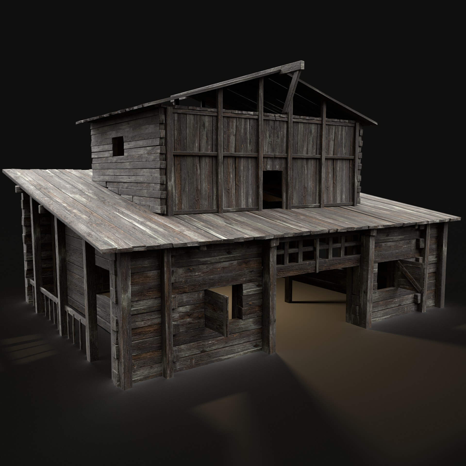 Medieval Barn Granary Warehouse - 3D Model by Enterables