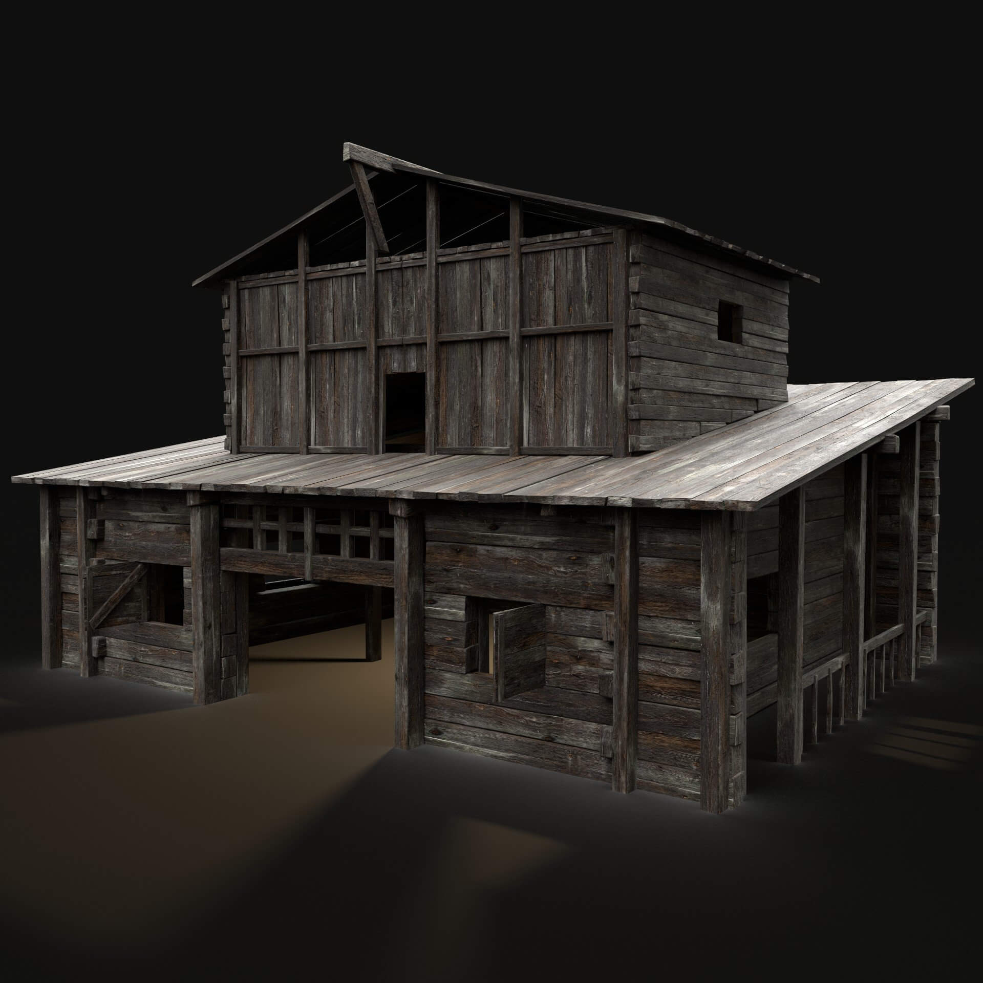 Medieval Barn Granary Warehouse - 3D Model by Enterables