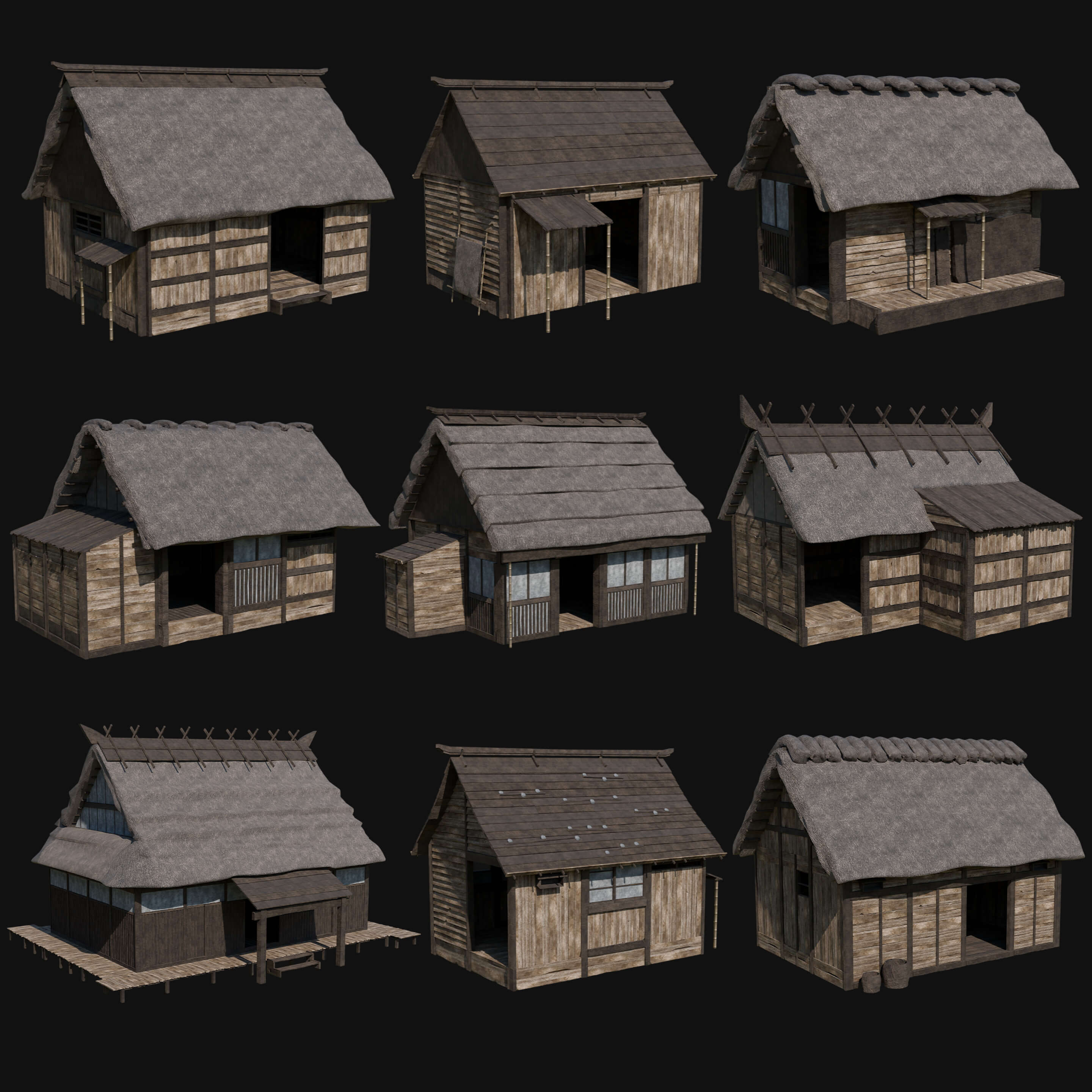 Asian Design Medieval Houses Asian Or Chinese Building Or Temple In