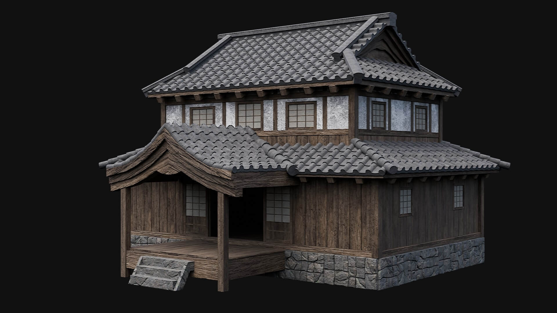 Japanese Big Feudal Houses Collection - 3D Model by Enterables