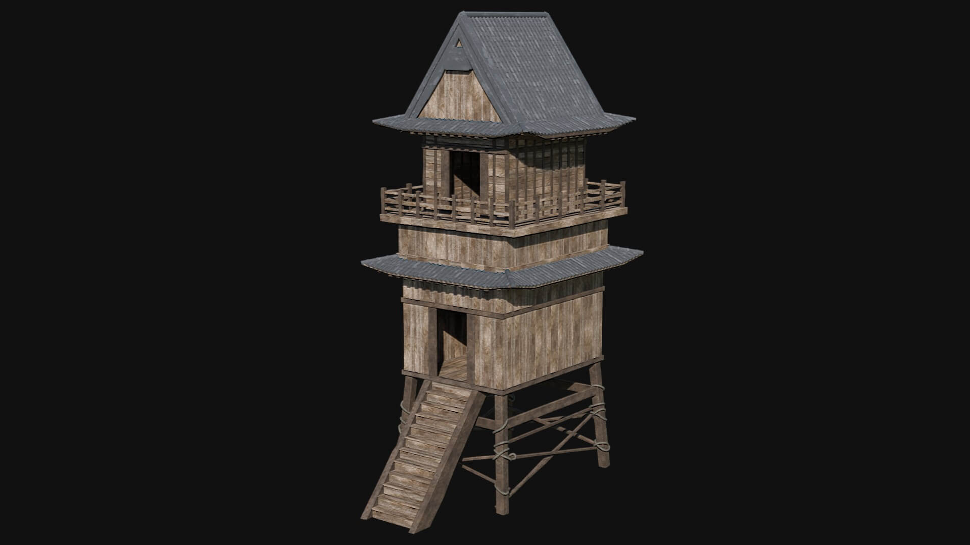 Japanese Feudal Watchtower Collection - 3D Model by Enterables