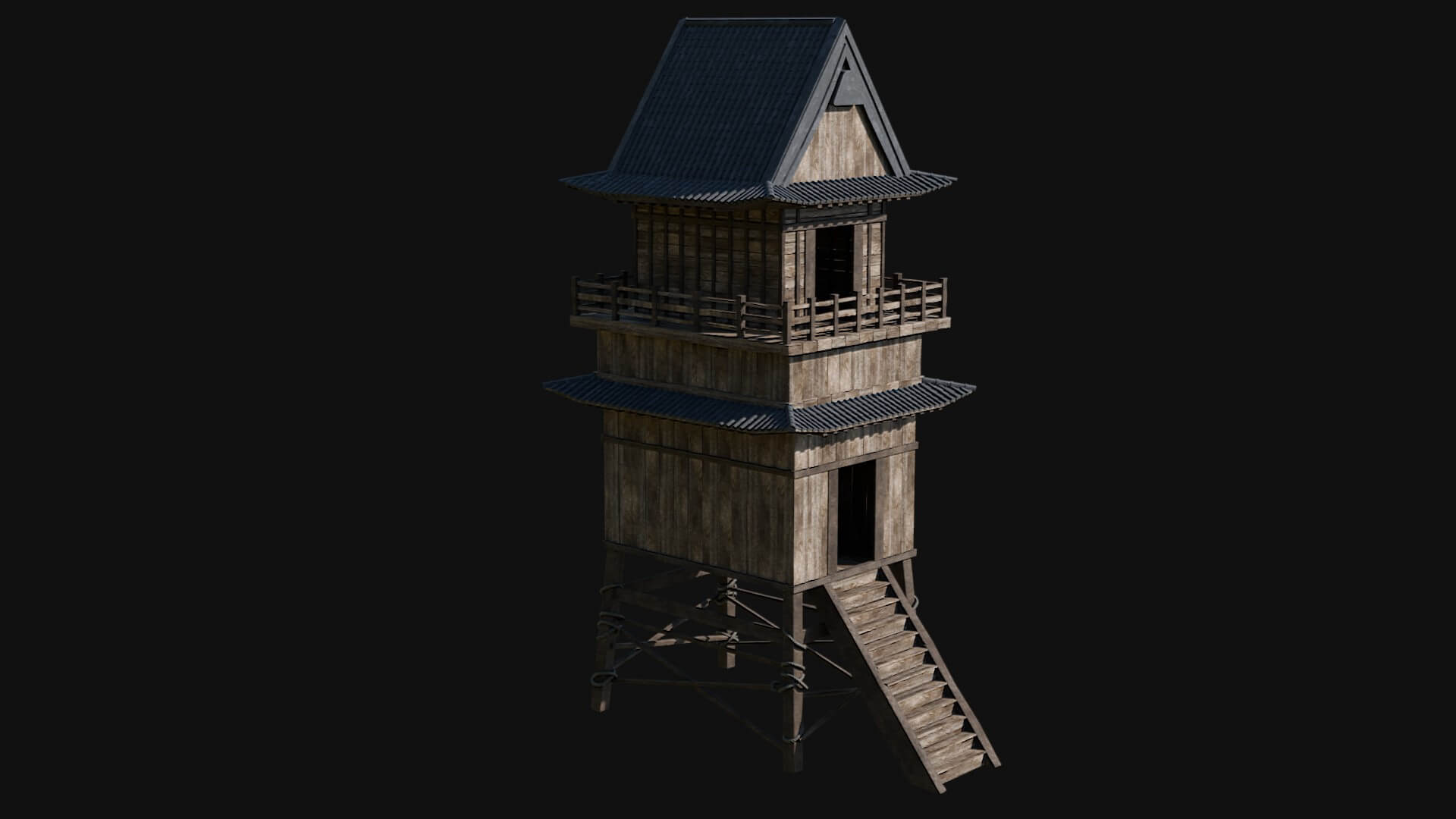 Japanese Feudal Watchtower Collection - 3D Model by Enterables