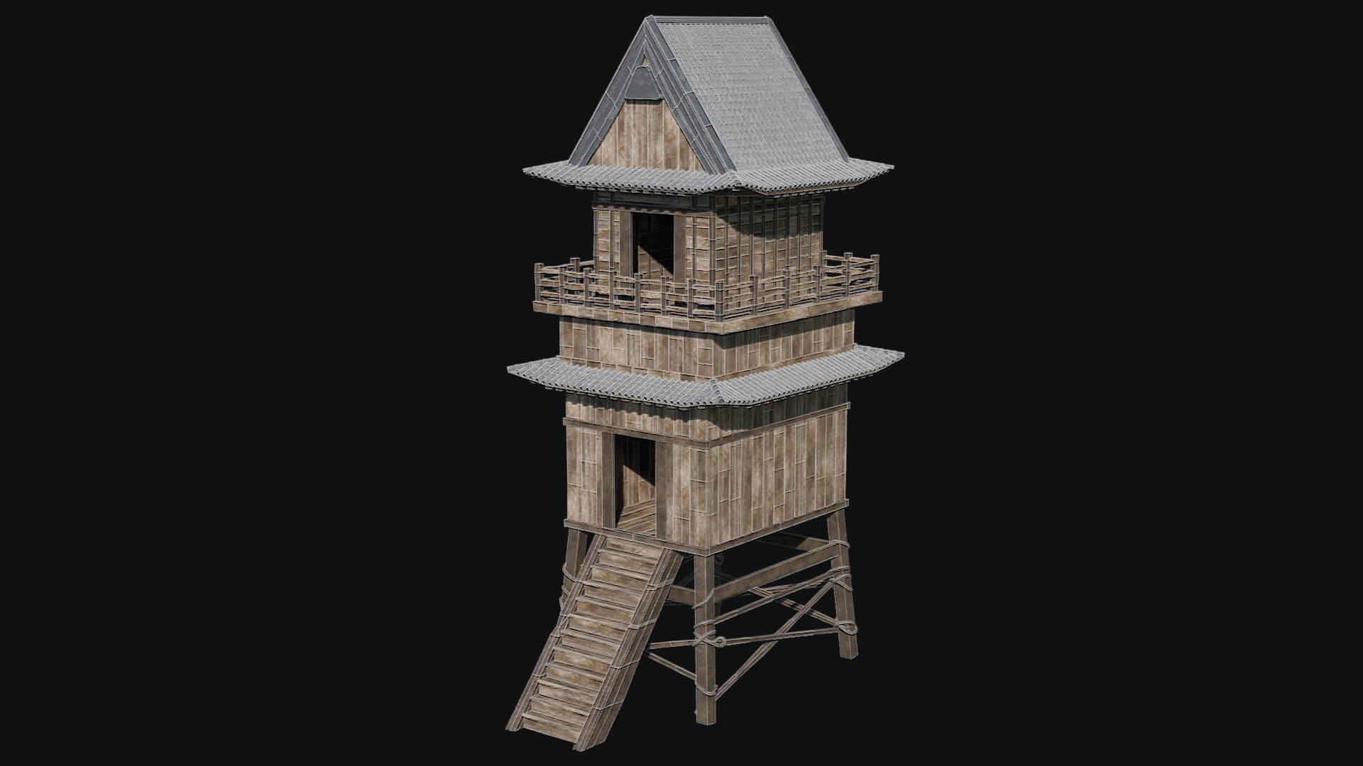Japanese Feudal Watchtower Collection - 3D Model by Enterables