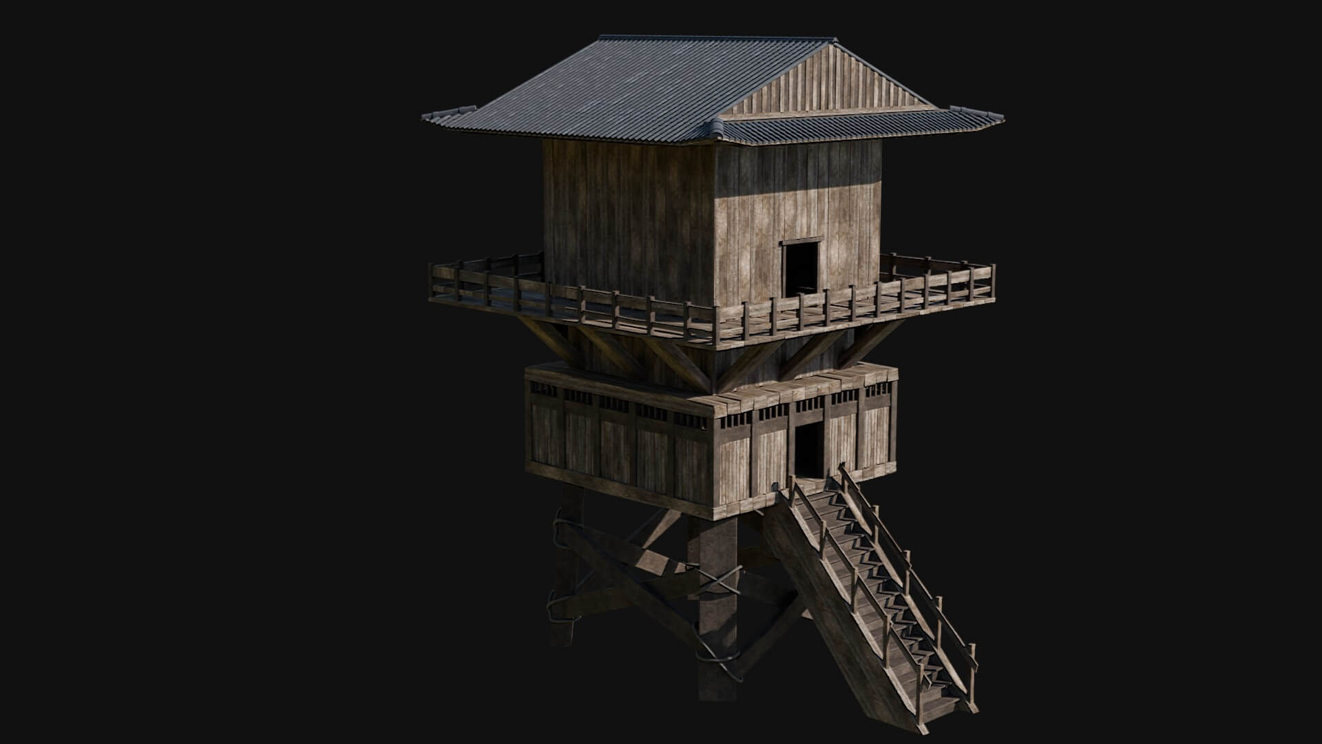 Japanese Feudal Watchtower Collection - 3D Model by Enterables
