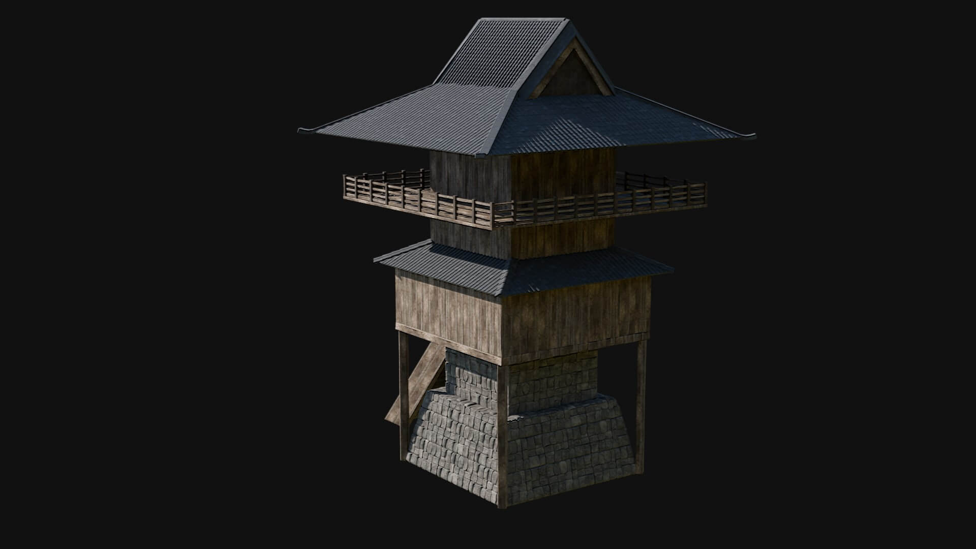 Japanese Feudal Watchtower Collection - 3D Model by Enterables