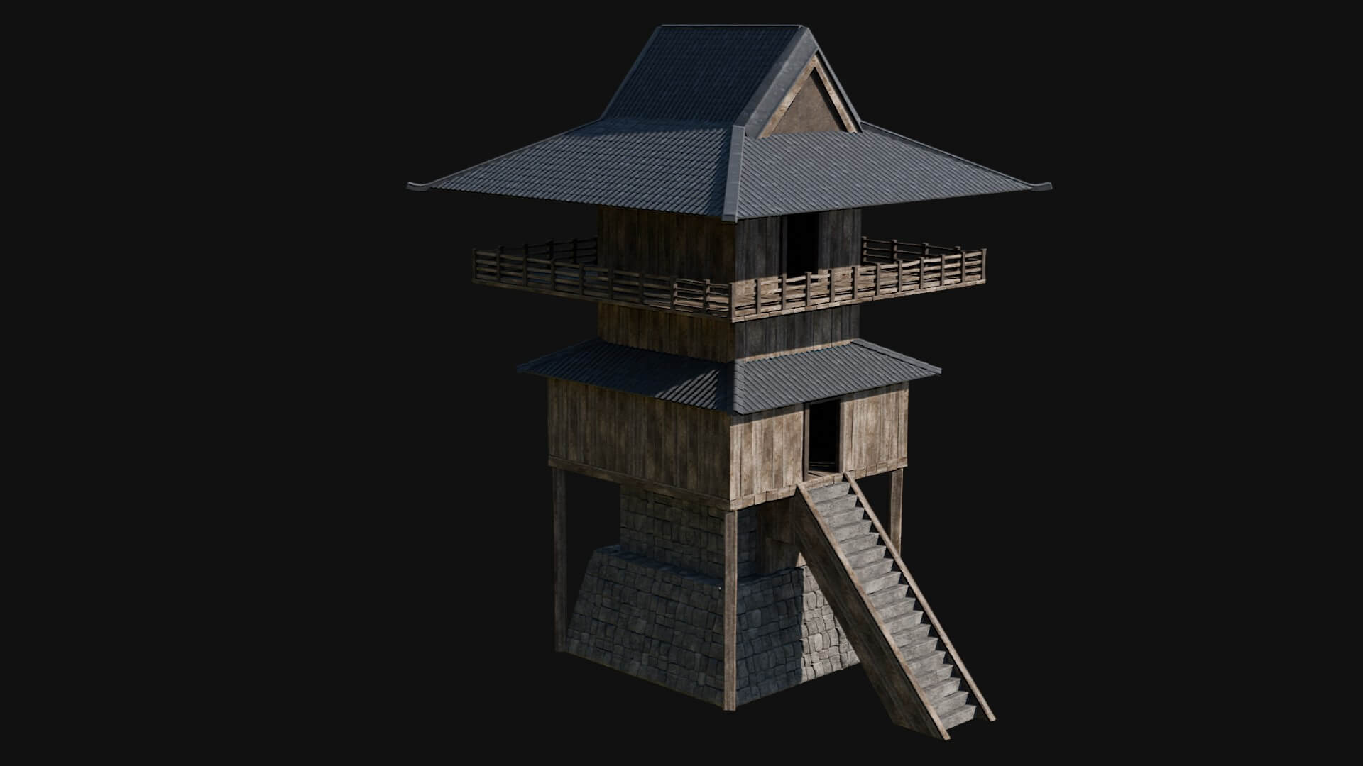 Japanese Feudal Watchtower Collection - 3D Model by Enterables