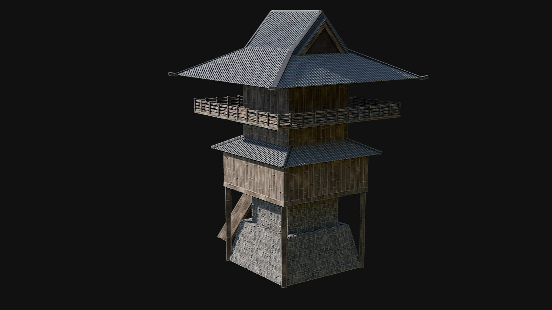 Japanese Feudal Watchtower Collection - 3D Model by Enterables