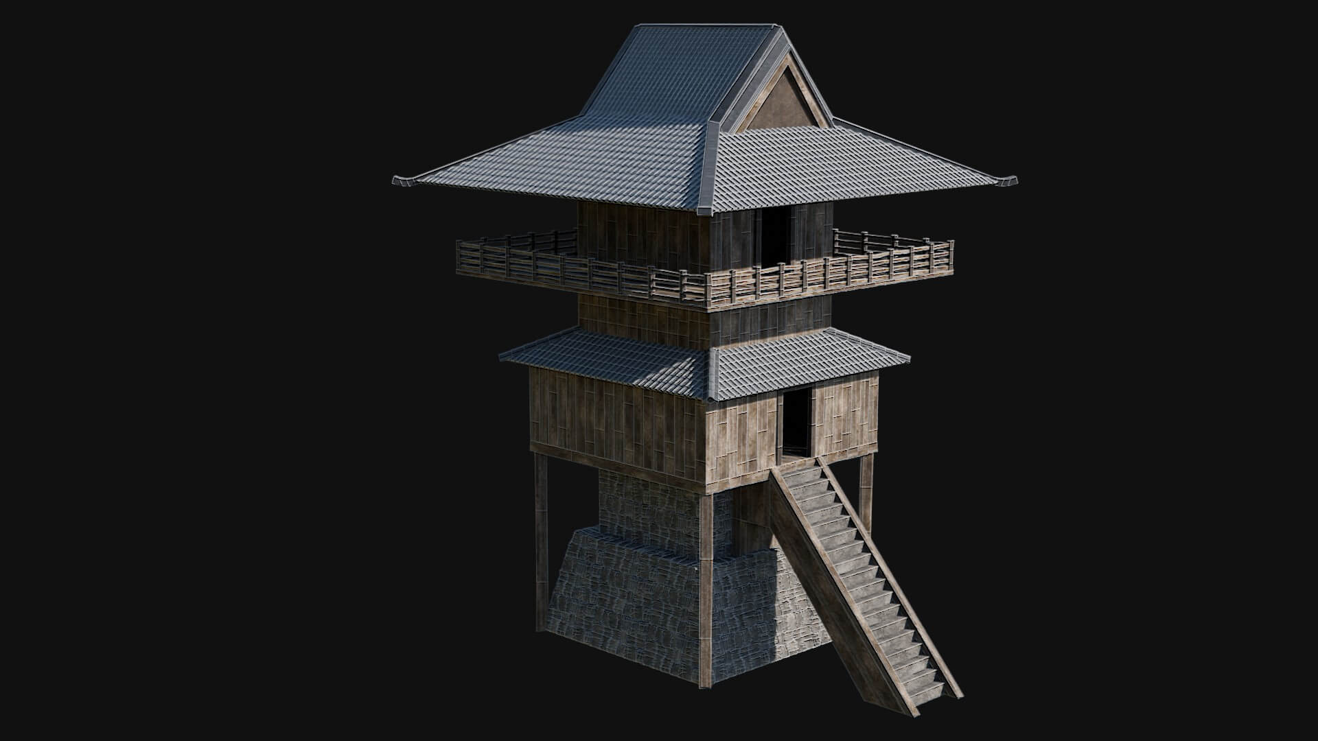 Japanese Feudal Watchtower Collection - 3D Model by Enterables