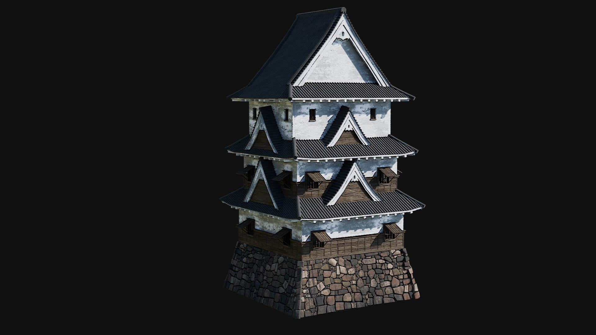 Japanese Fortress Feudal Watchtower Collection - 3D Model by Enterables