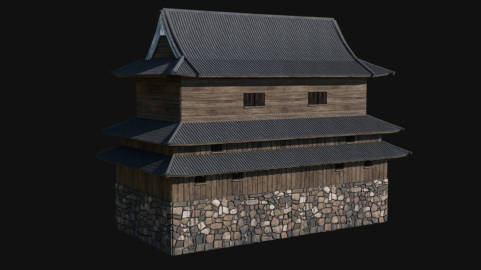 Japanese Fortress Feudal Watchtower Collection - 3D Model by Enterables