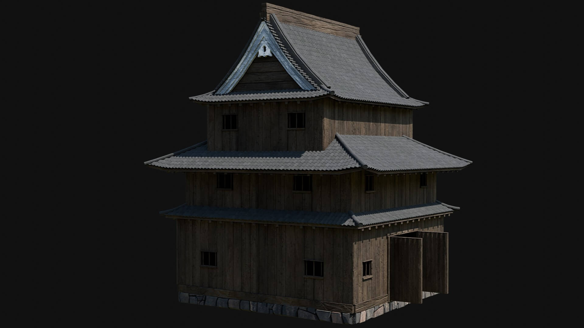 Japanese Fortress Feudal Watchtower Collection - 3D Model by Enterables