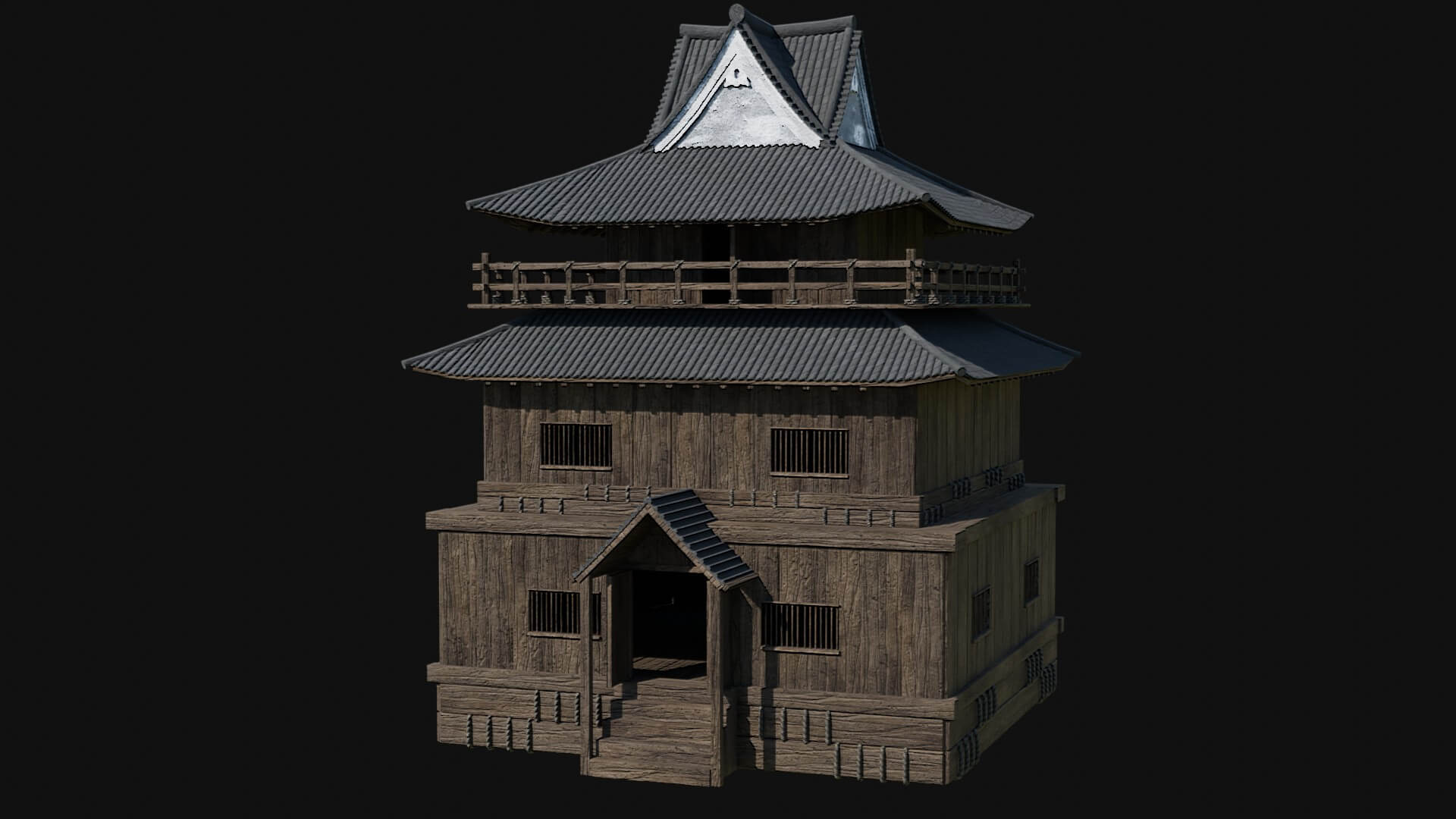 Japanese Fortress Feudal Watchtower Collection - 3D Model by Enterables